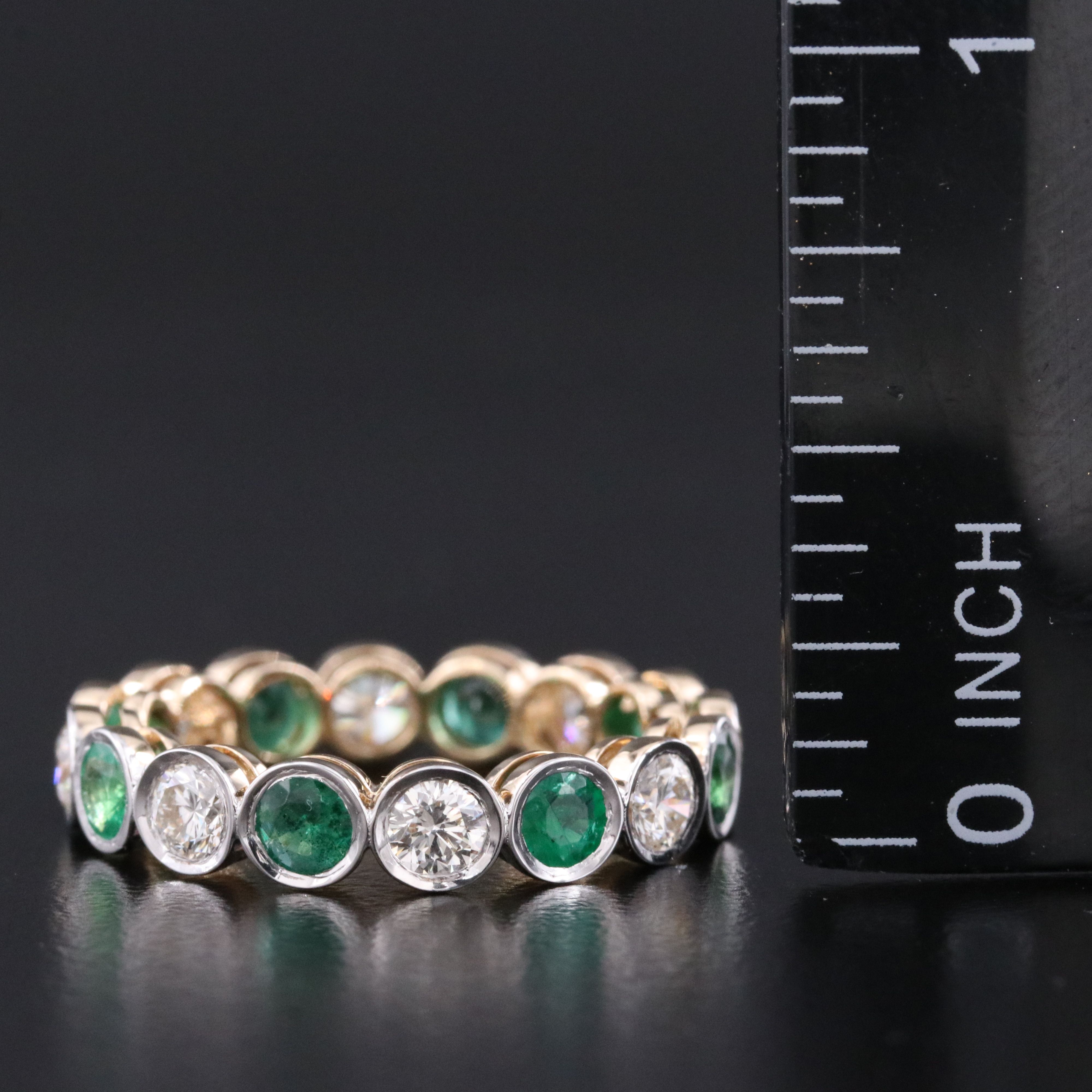 18K 1.25 CTW Emerald and 1.05 CTW Diamond Eternity Band | EBTH