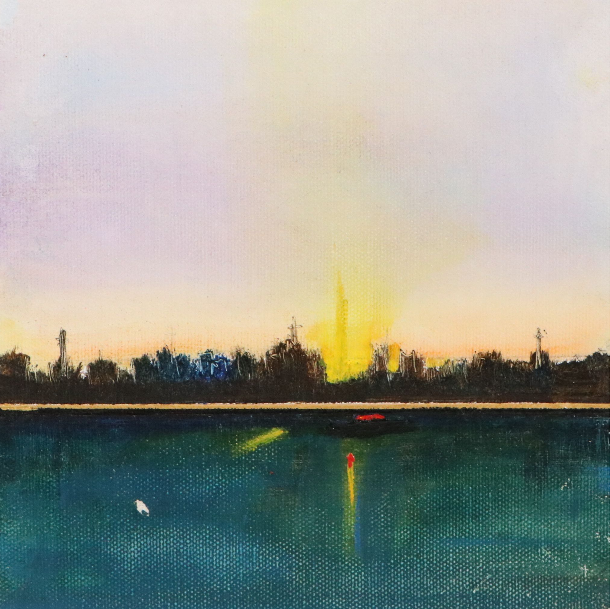 Robert R. Lackney Abstract Oil Painting "Morning Spark," 21st Century ...