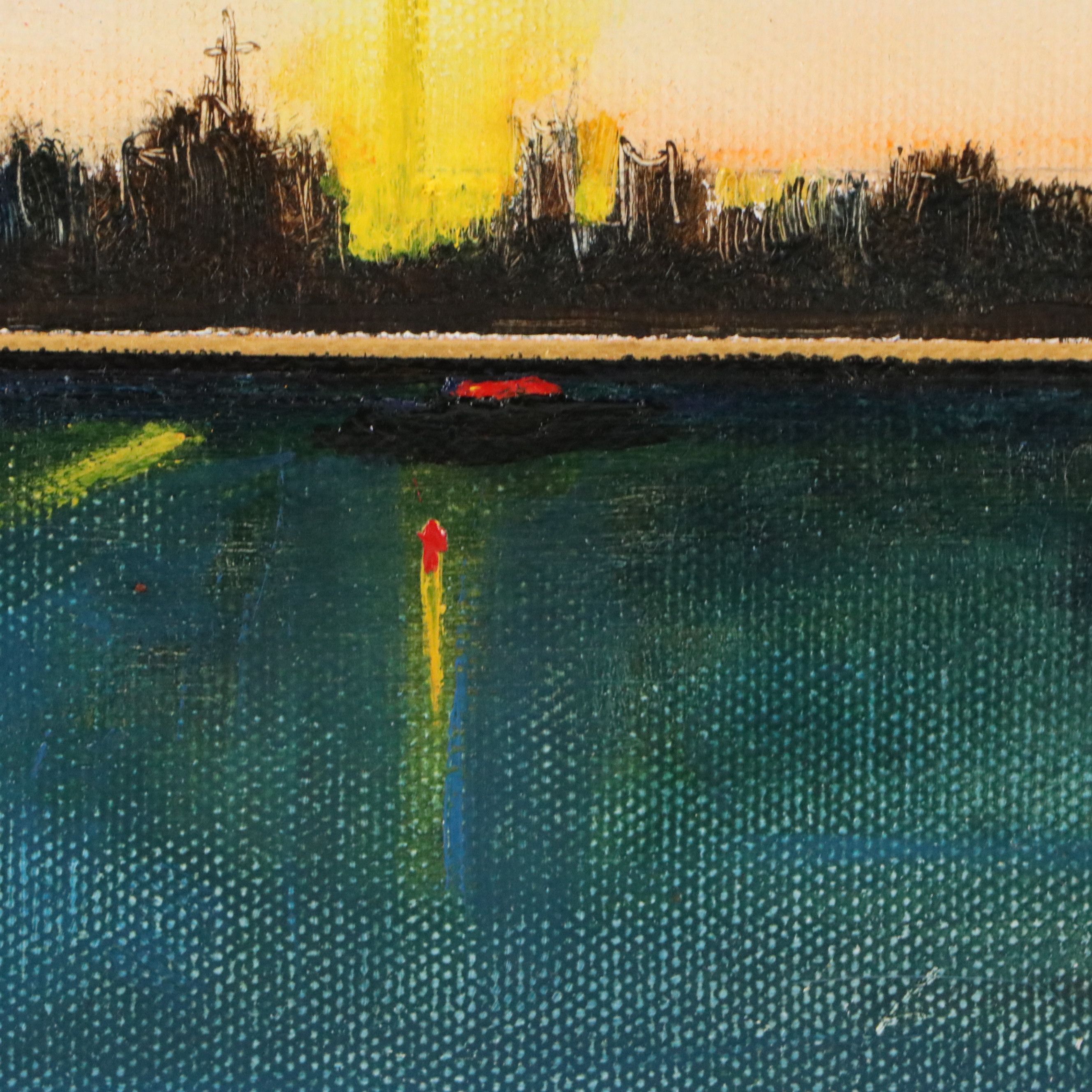 Robert R. Lackney Abstract Oil Painting "Morning Spark," 21st Century ...