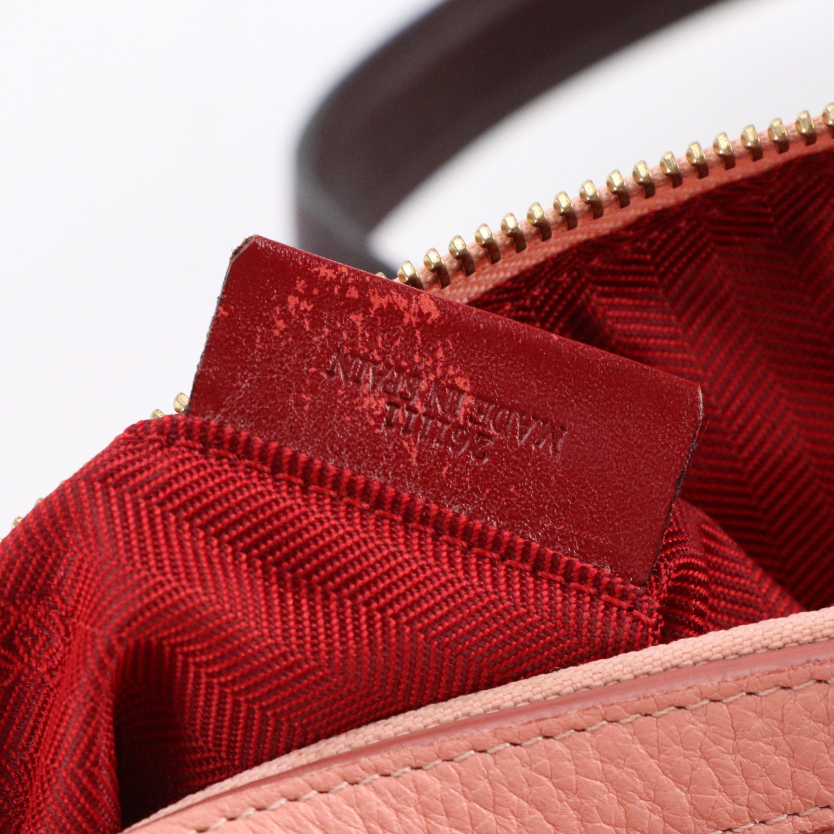 Loewe Zippered Boston Bag in Pink Grained Leather and Black Trim | EBTH