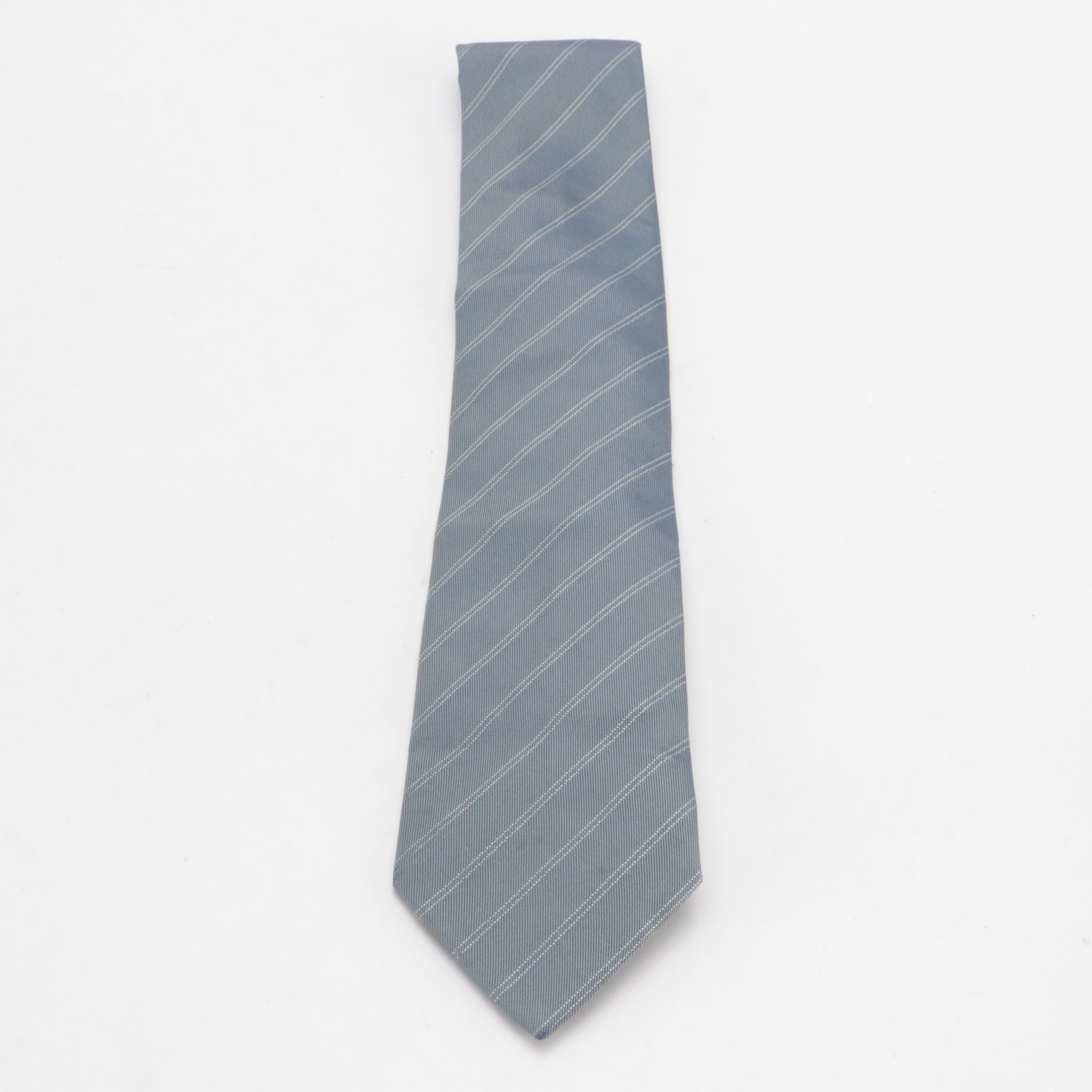 Hermès Steel Blue Striped Silk Necktie | EBTH