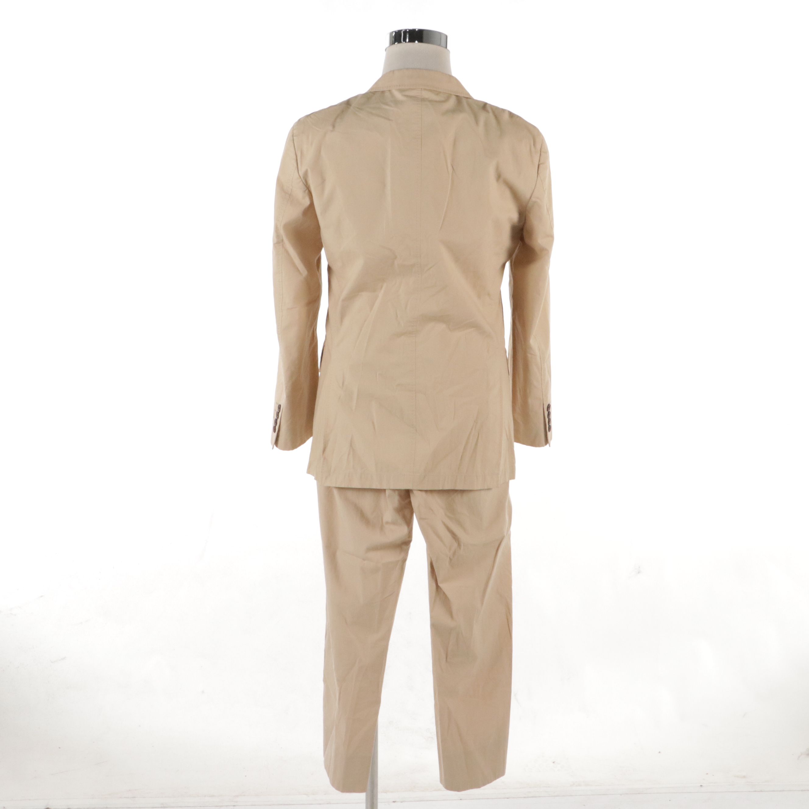 Men's Burberry Black Label Beige Cotton Three-Button Pant Suit with ...