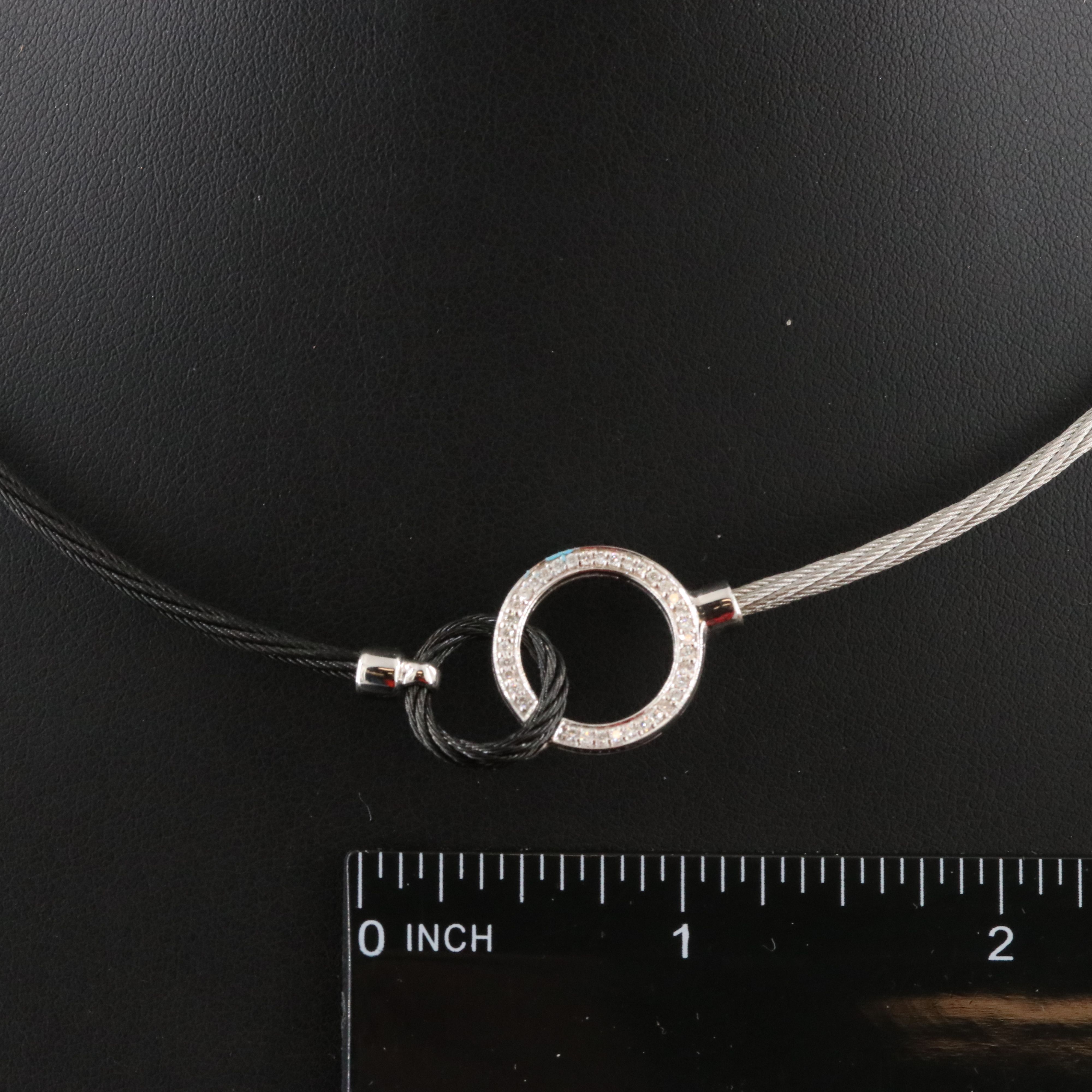 Alor Stainless Steel Interlocking Cable Necklace with 18K Diamond ...
