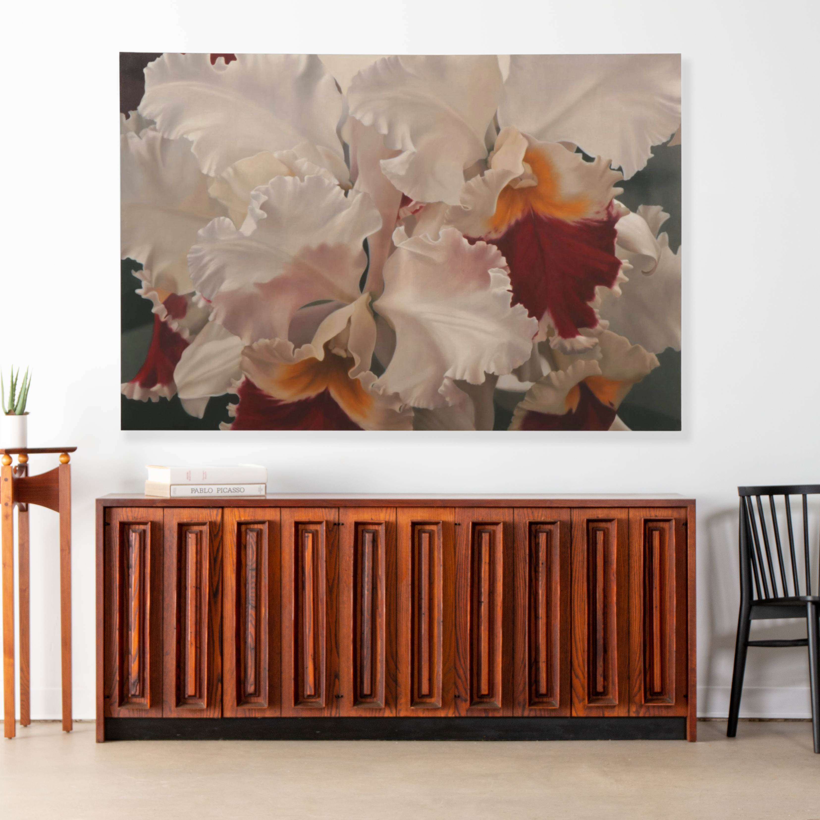 Winifred Godfrey Monumental Scale Oil Painting "White Orchids", 1980 | EBTH