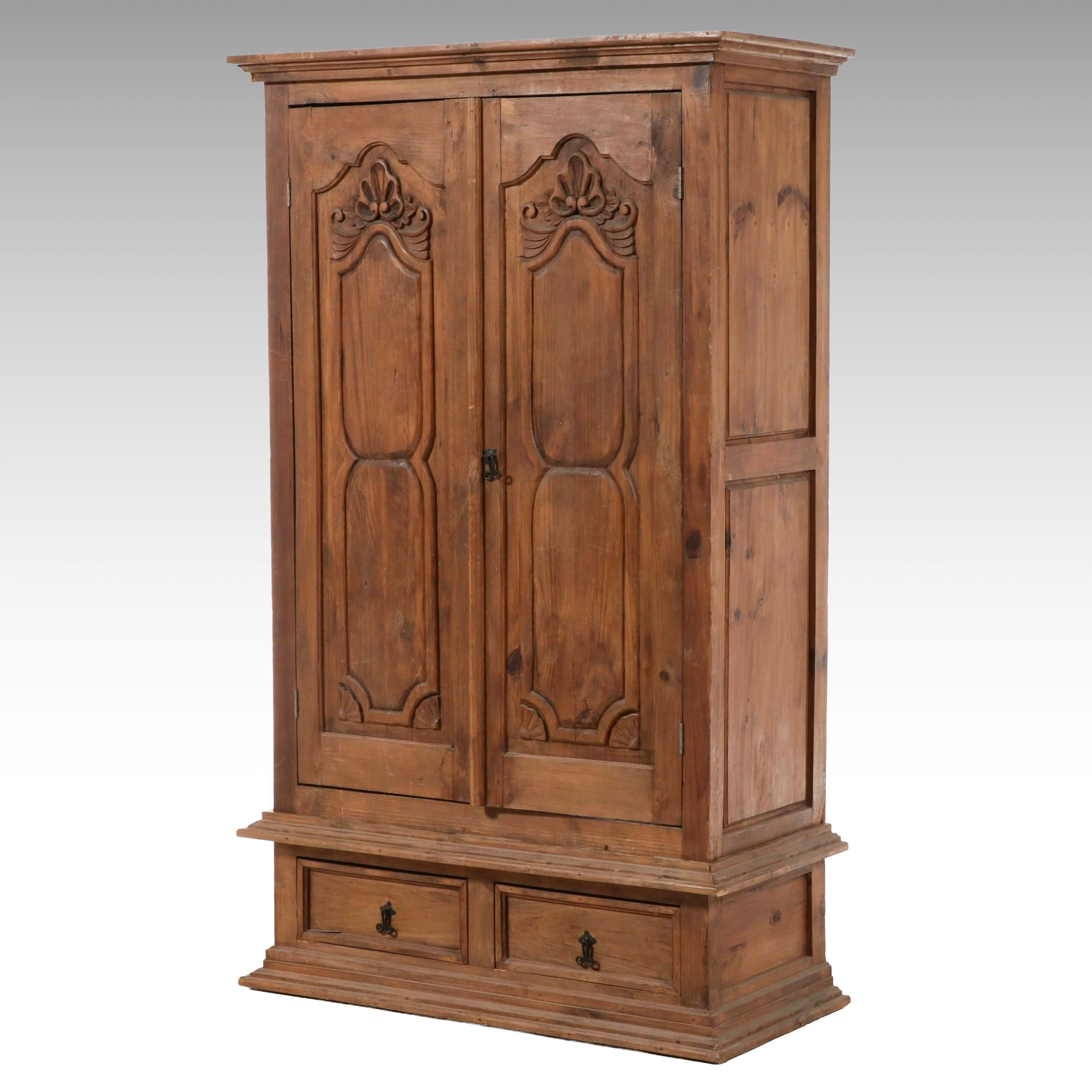 Rustic Pine Media Armoire, 20th Century | EBTH