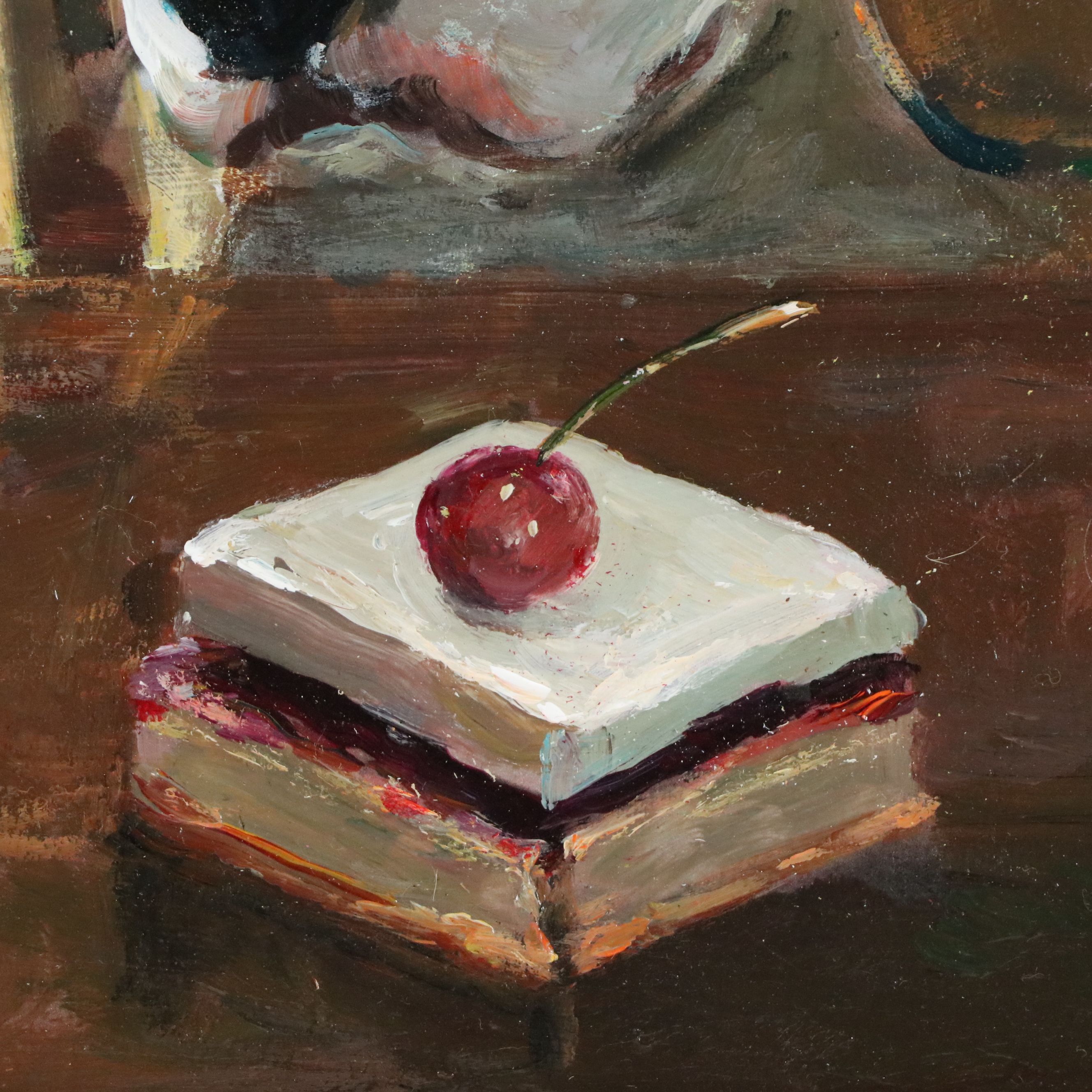Adam Deda Dog Portrait Oil Painting "Kitchen Temptations," 21st Century ...