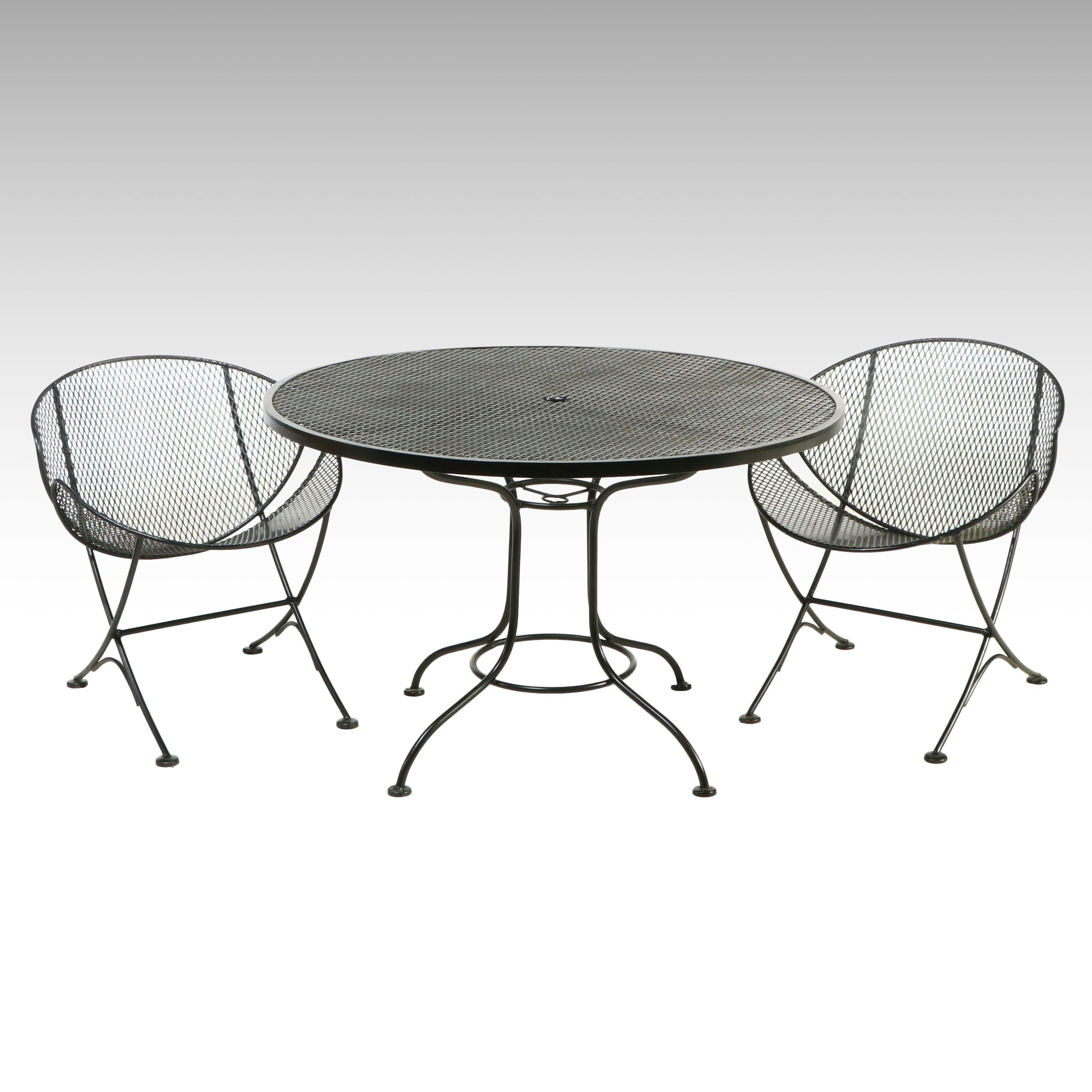 Tempestini for Salterini MCM Wrought Iron Patio Dining Table with ...