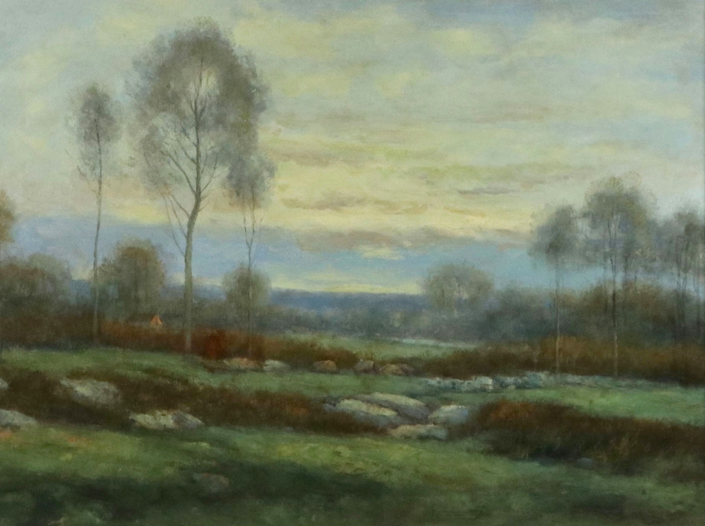 L. Stephano Landscape Oil Painting with Trees and Stones, Late 20th C ...
