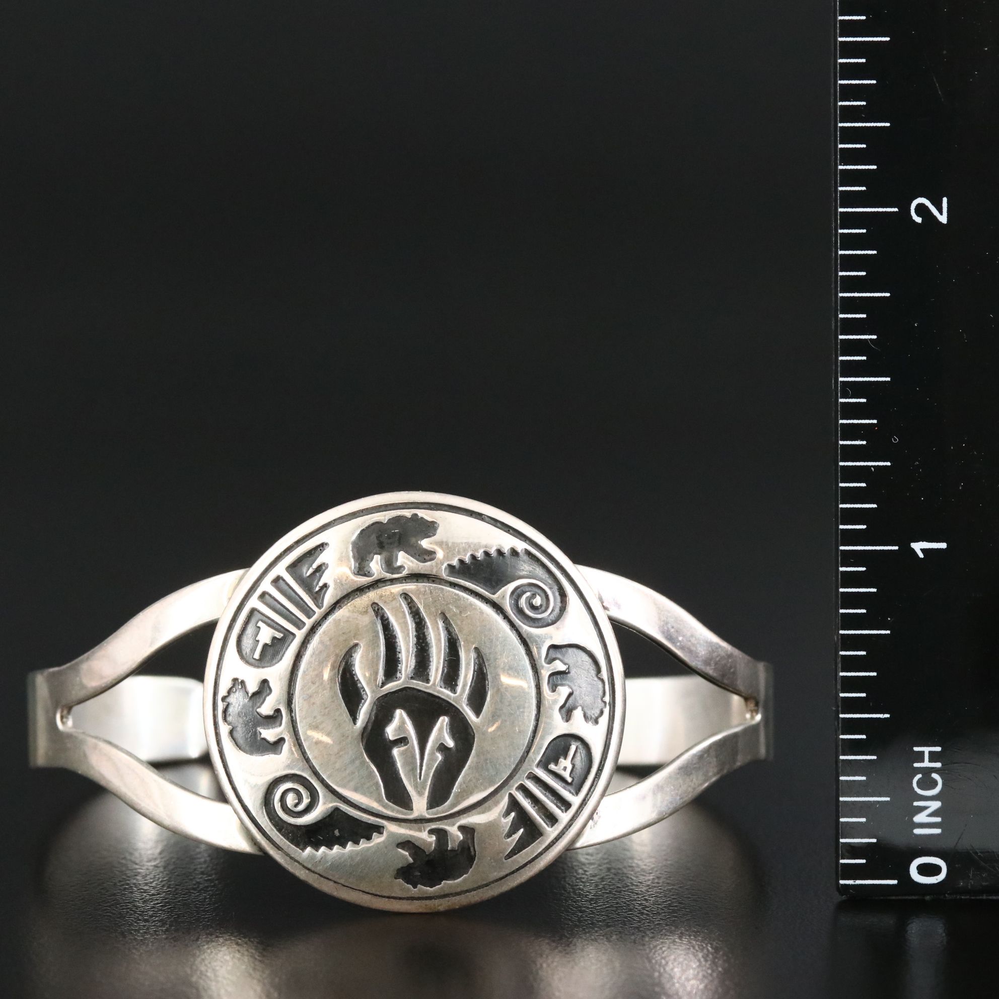 Sterling Overlay Style Bear Paw Cuff | EBTH
