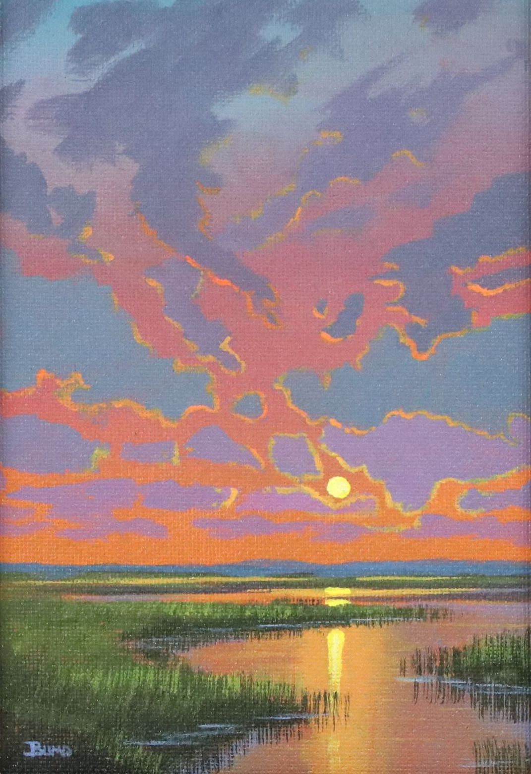 Douglas "Bumo" Johnpeer Marsh Landscape Acrylic Painting, Circa 2026 | EBTH