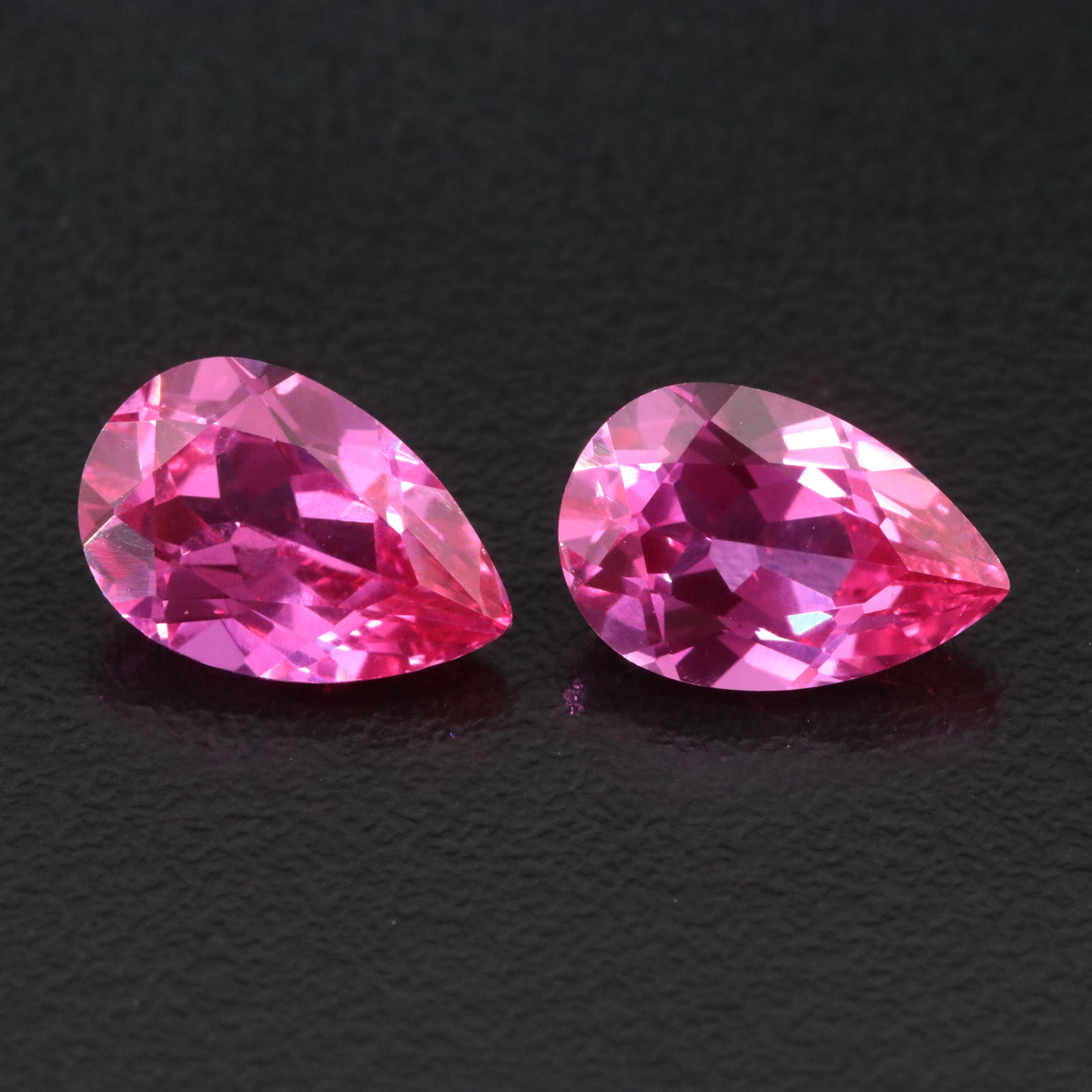 Loose 7.80 CTW Lab Grown Pink Sapphire Matching Pair | EBTH