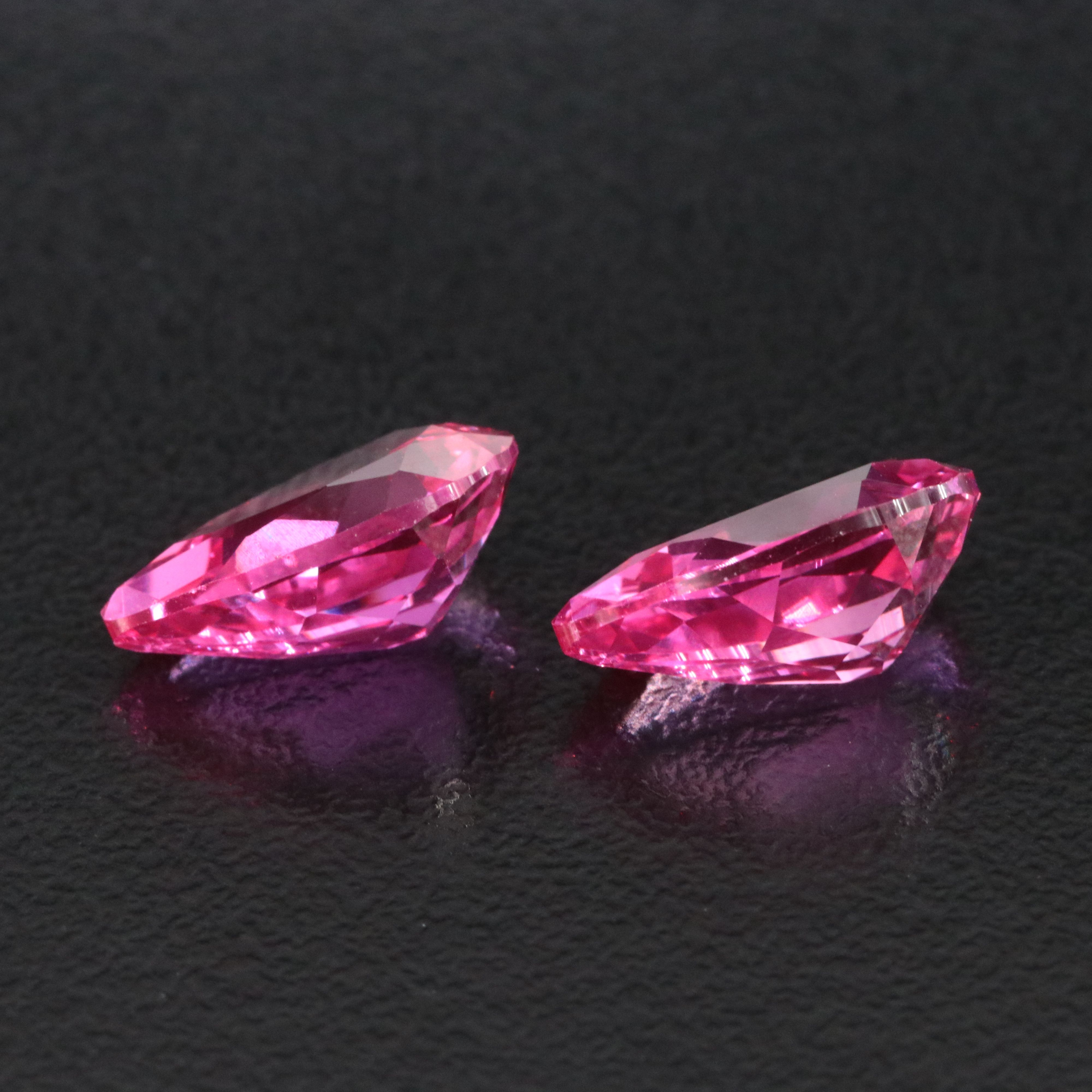 Loose 7.80 CTW Lab Grown Pink Sapphire Matching Pair | EBTH