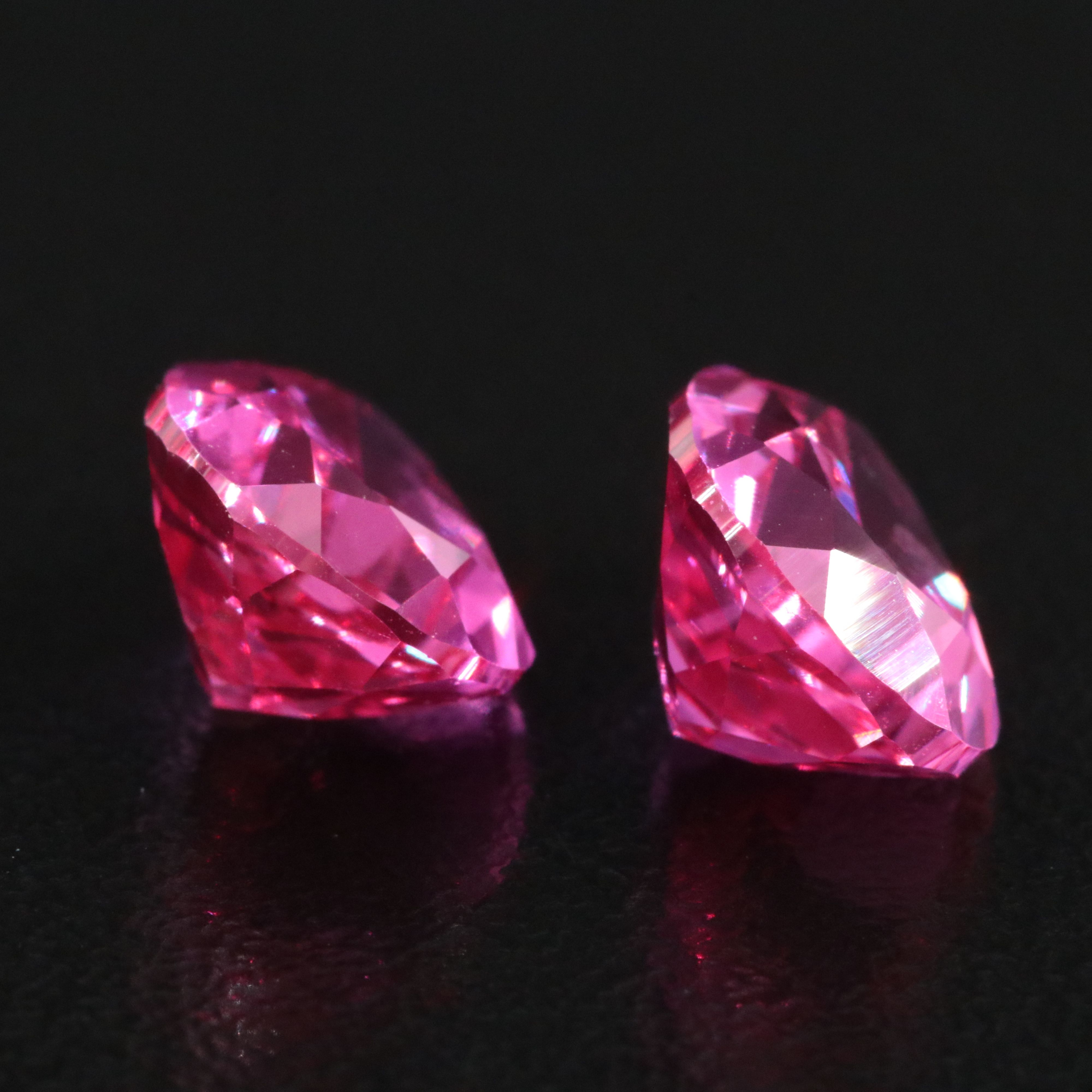 Loose 7.80 CTW Lab Grown Pink Sapphire Matching Pair | EBTH