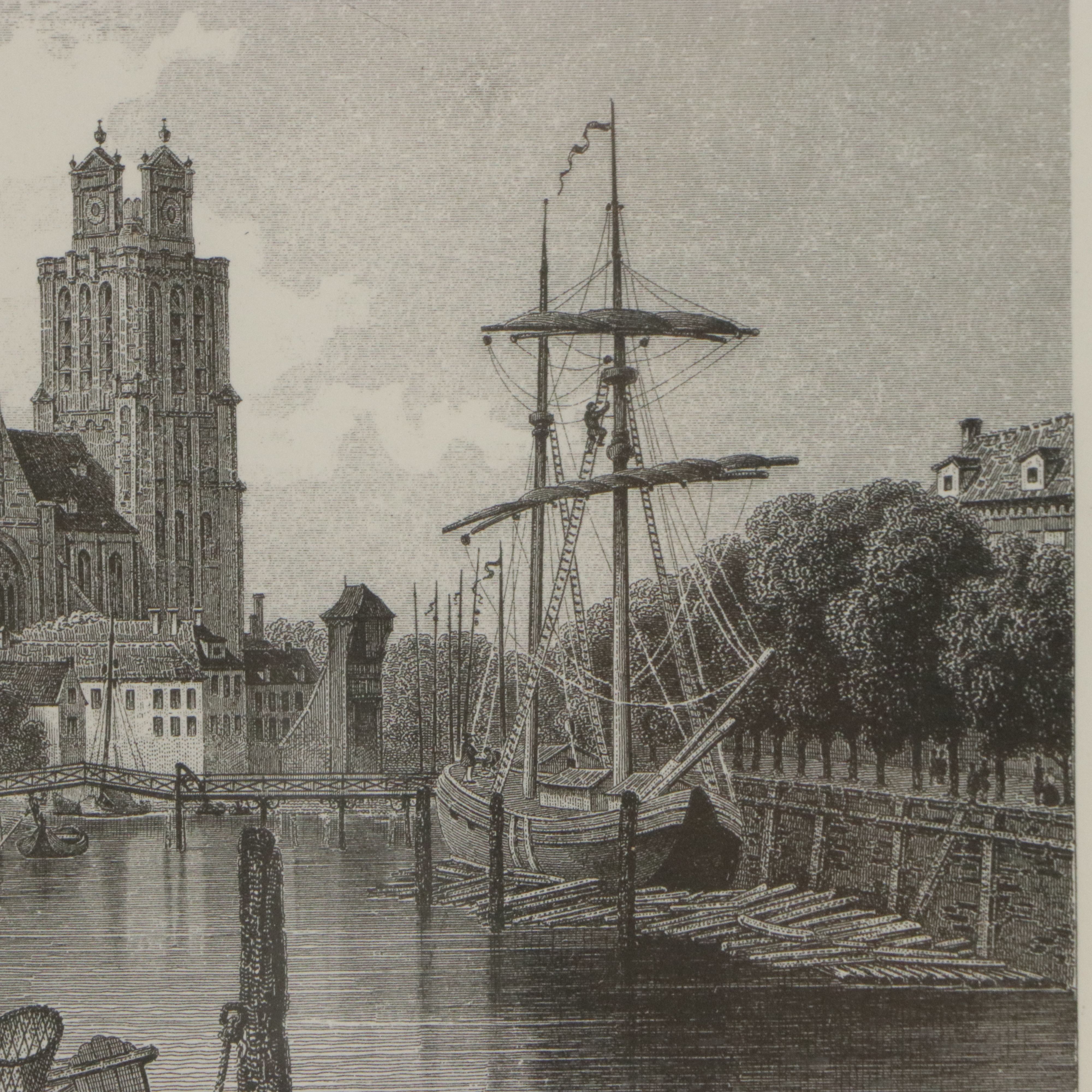 Lithograph After Ludwig Rohbock "Dortrecht, De Groote Kerk," 20th ...