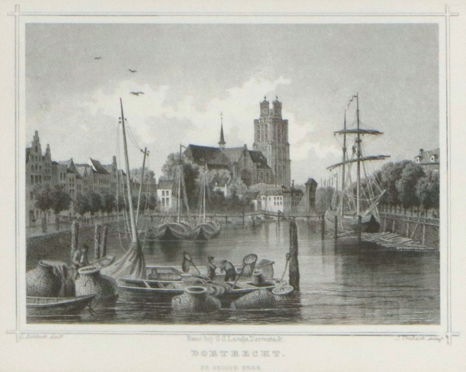Lithograph After Ludwig Rohbock "Dortrecht, De Groote Kerk," 20th ...