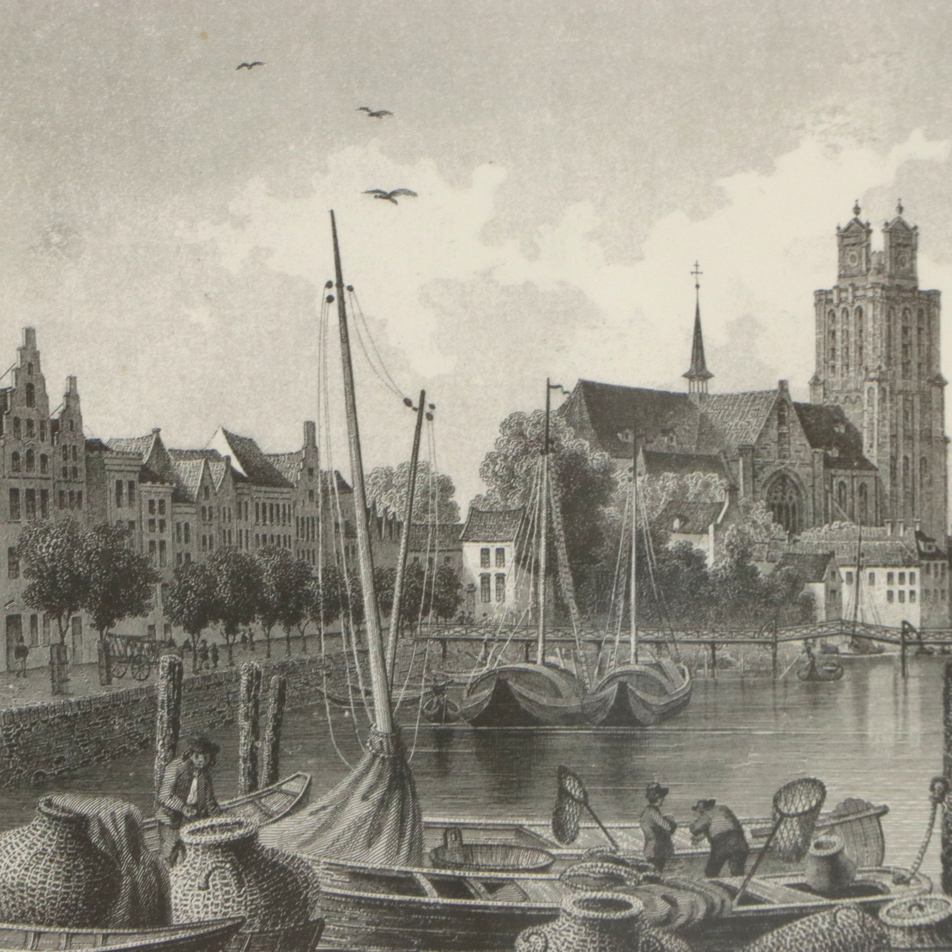 Lithograph After Ludwig Rohbock "Dortrecht, De Groote Kerk," 20th ...
