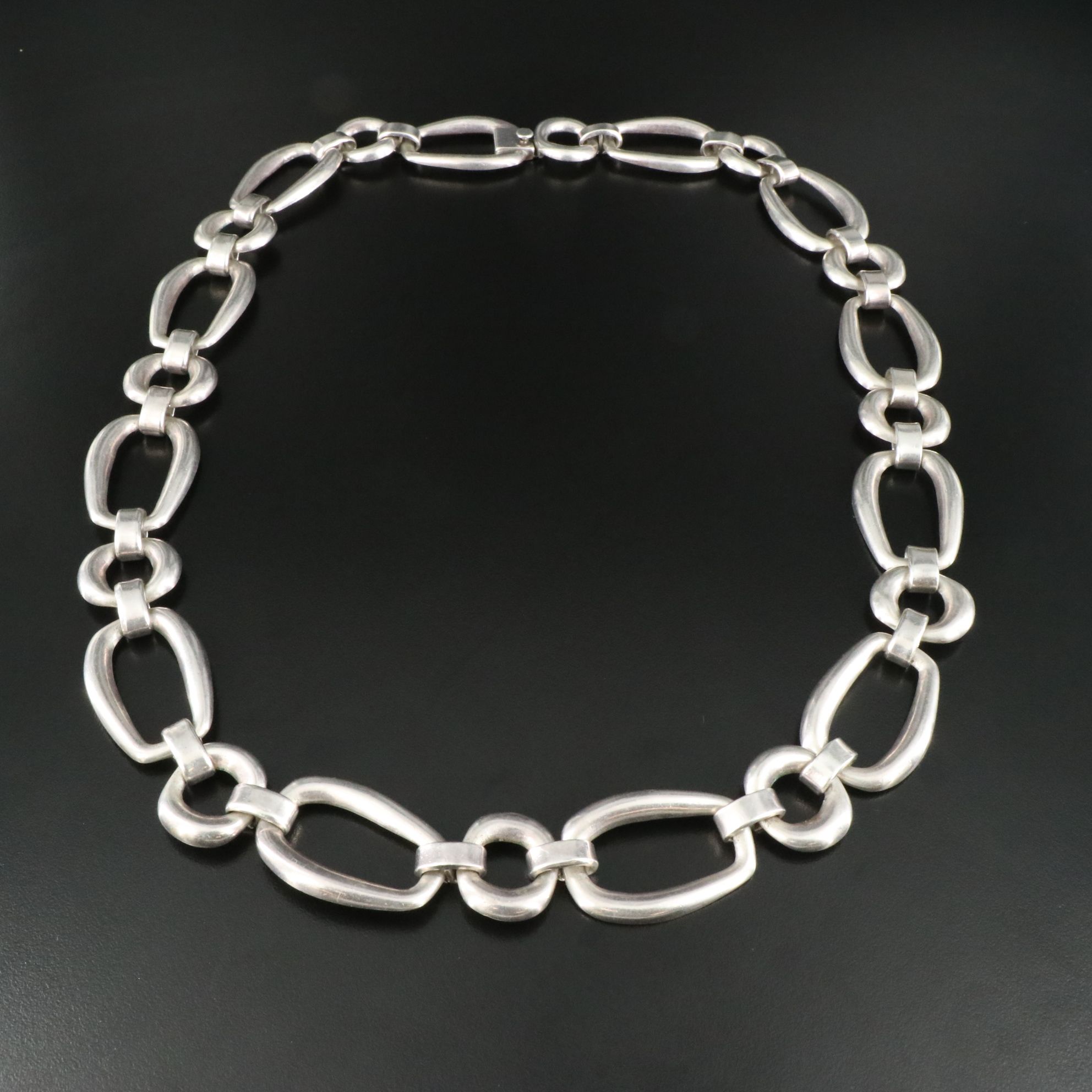 Mexican Modernist Sterling Mixed Link Necklace | EBTH