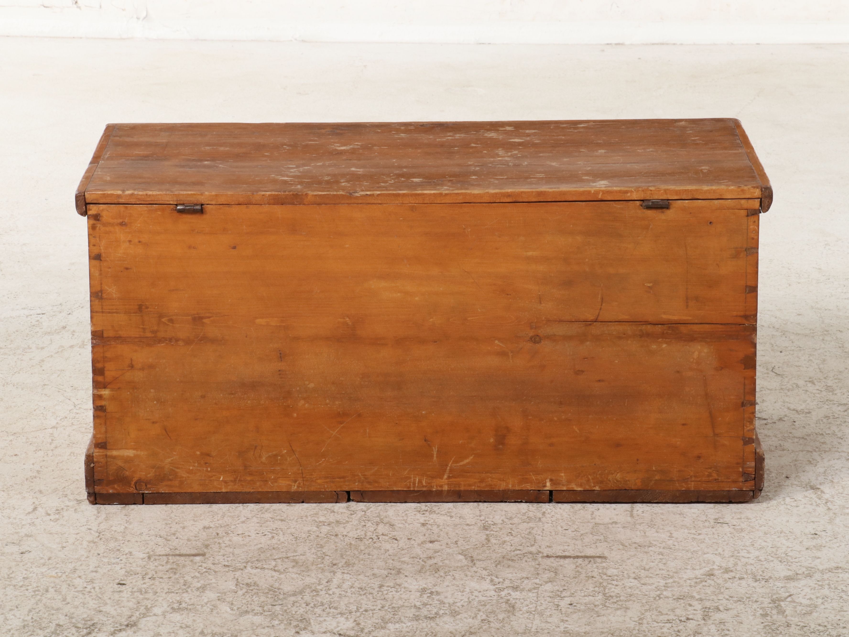 American Primitive Dovetailed Solid Pine Sea or Tool Chest, 19th ...