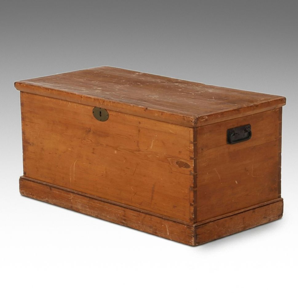 American Primitive Dovetailed Solid Pine Sea or Tool Chest, 19th ...