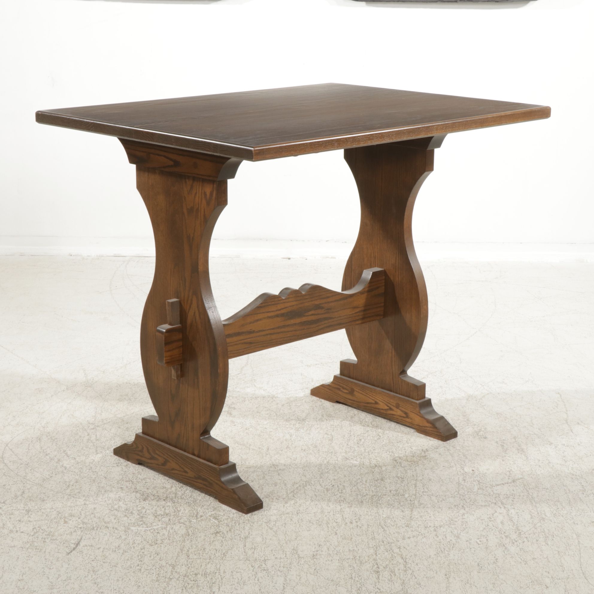 Oak High Top Trestle Table | EBTH