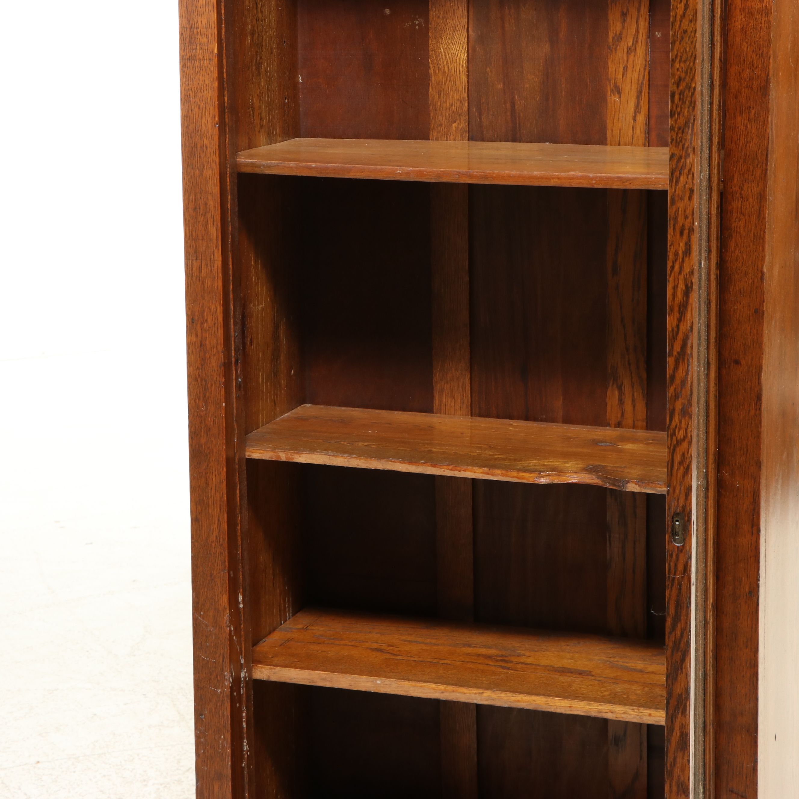 American Late Empire Style Oak Vitrine Bookcase, Early 20th Century | EBTH