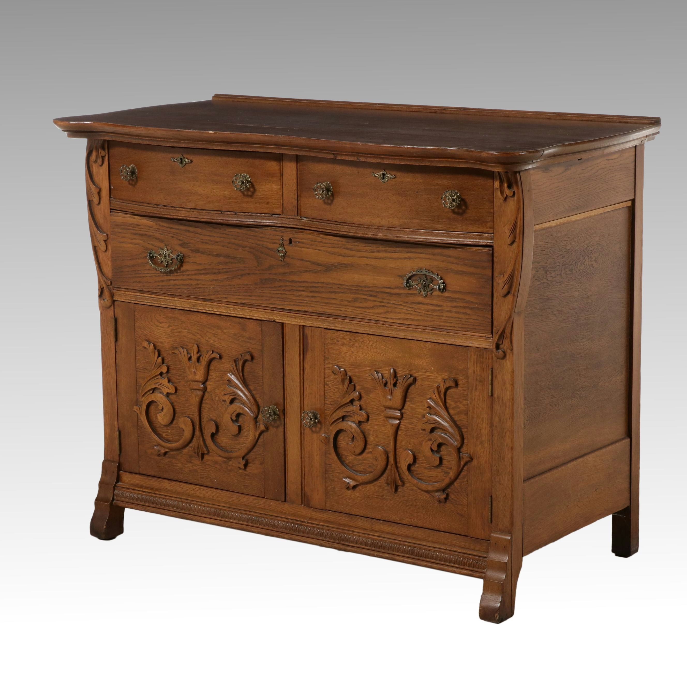 American Renaissance Revival Style Wooden Commode, Late 19th Century | EBTH