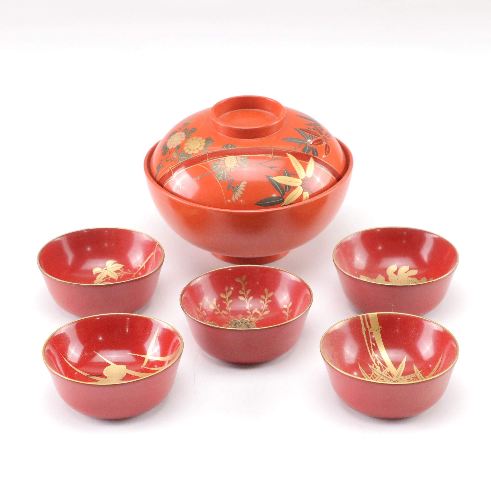 Chinese Hand-Carved Shou Lao with Shiwan Figure, Japanese Owan Bowls ...