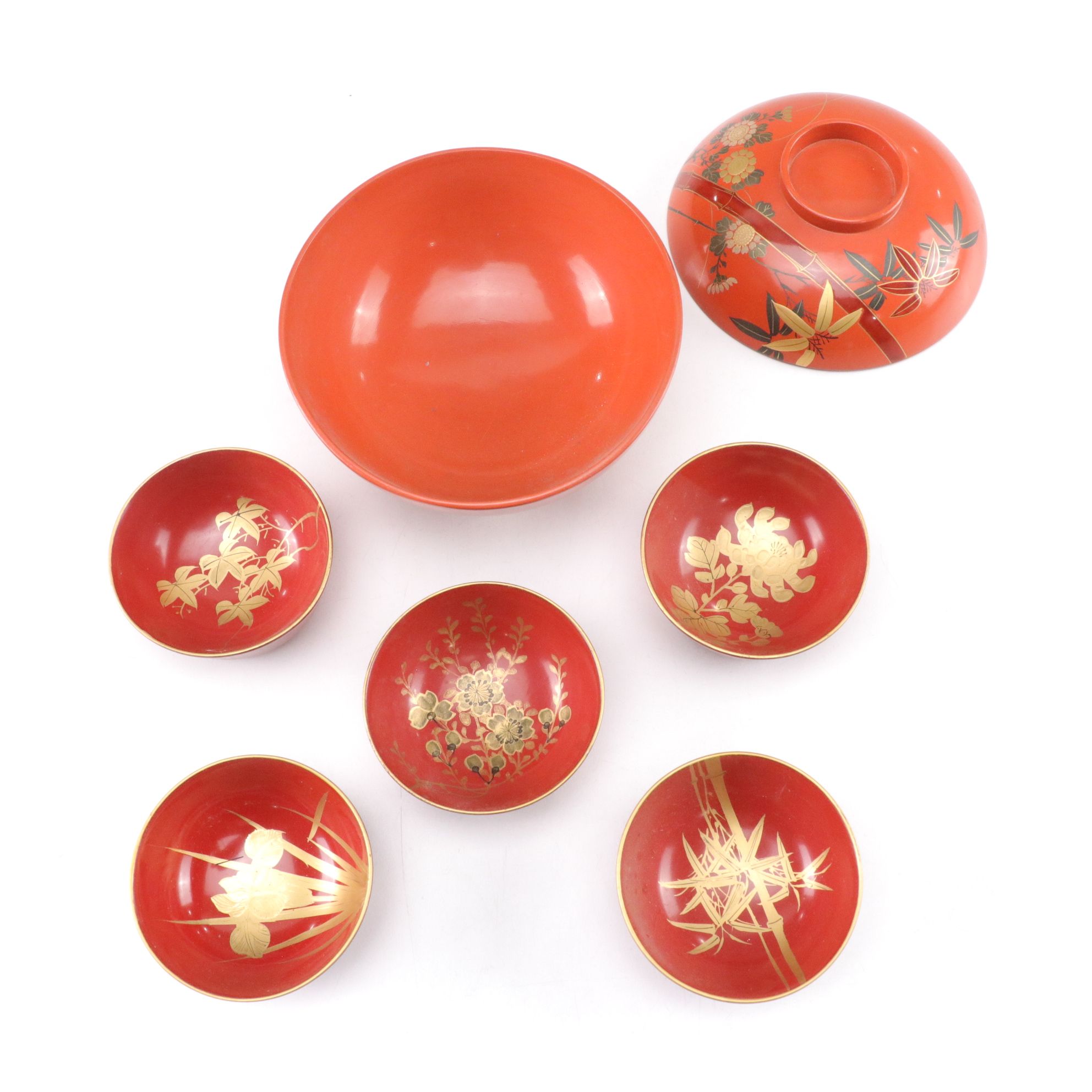 Chinese Hand-Carved Shou Lao with Shiwan Figure, Japanese Owan Bowls ...