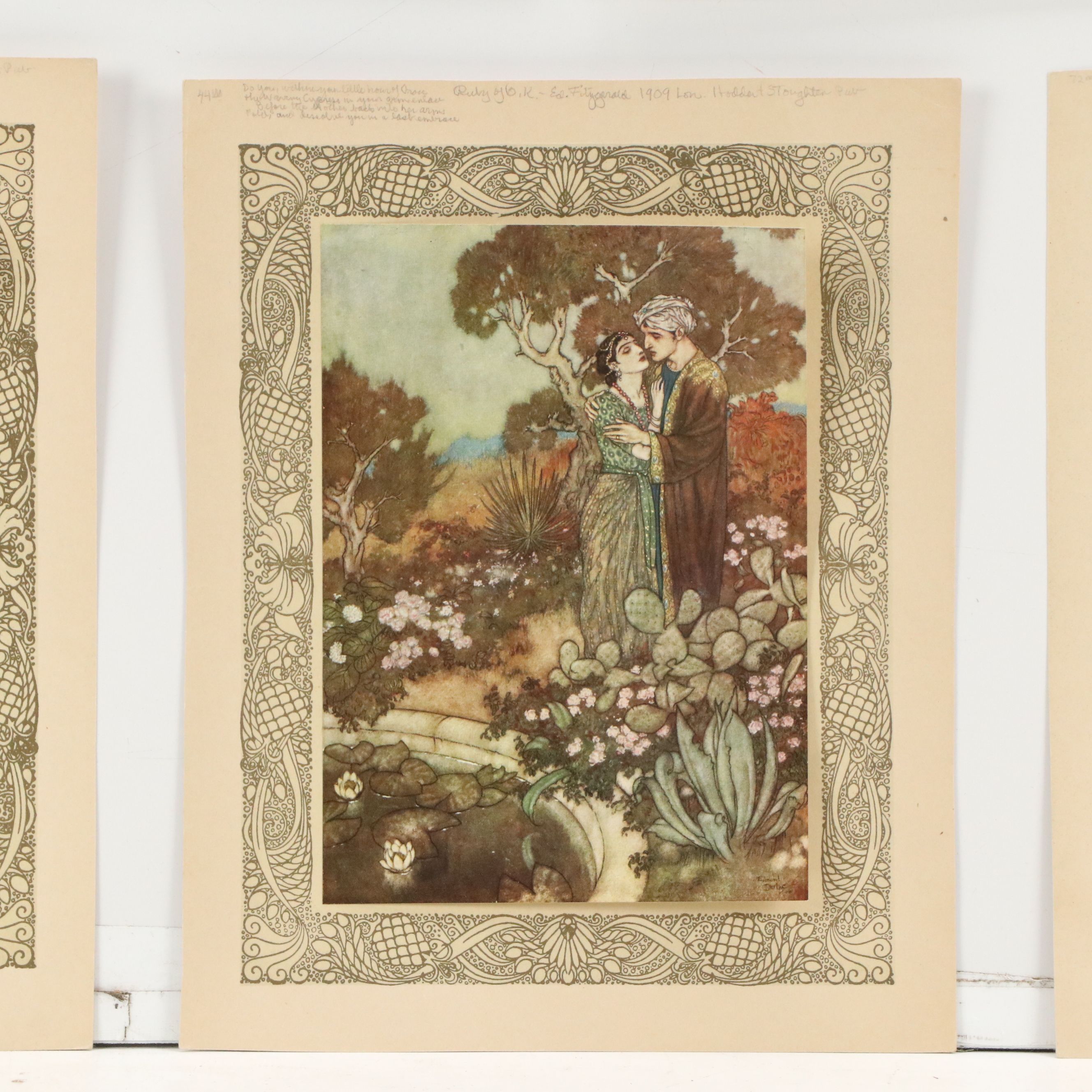 Edmund Dulac Illustrated Pages from "Rubáiyát of Omar Khayyám," circa ...