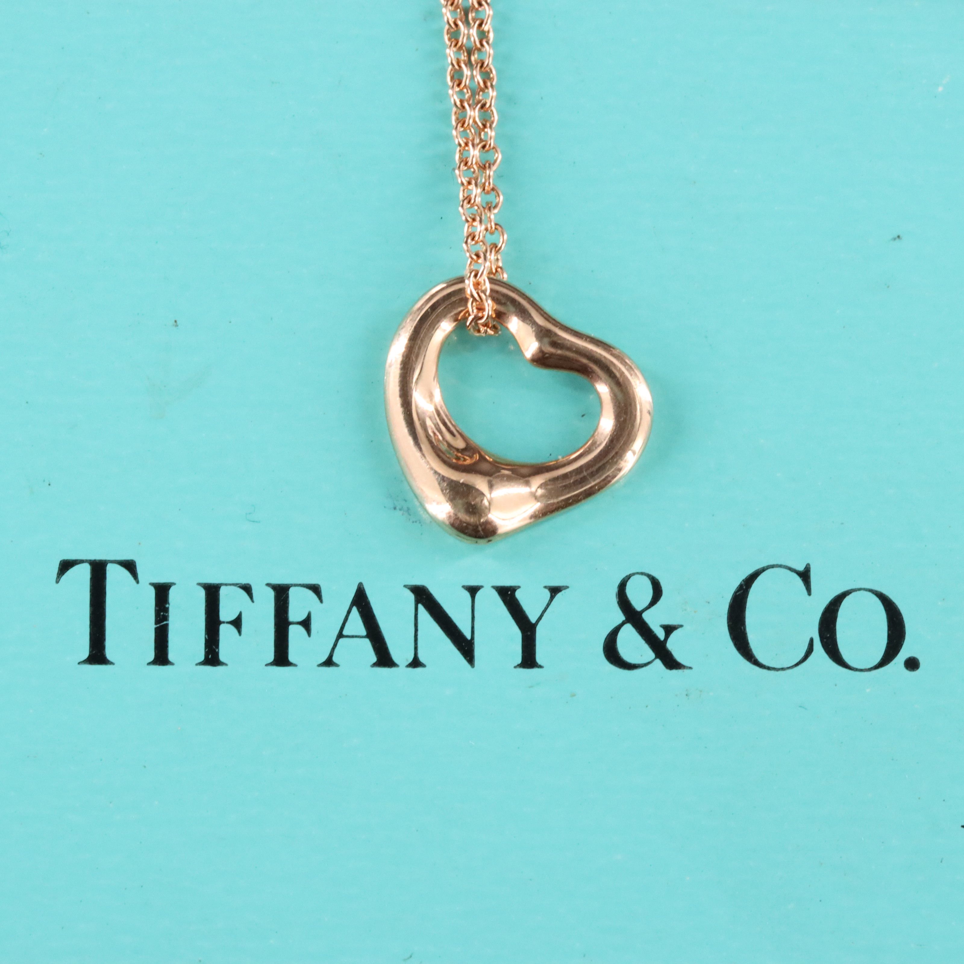 Elsa Peretti for Tiffany & Co. Open Heart 18K Rose Gold Pendant ...