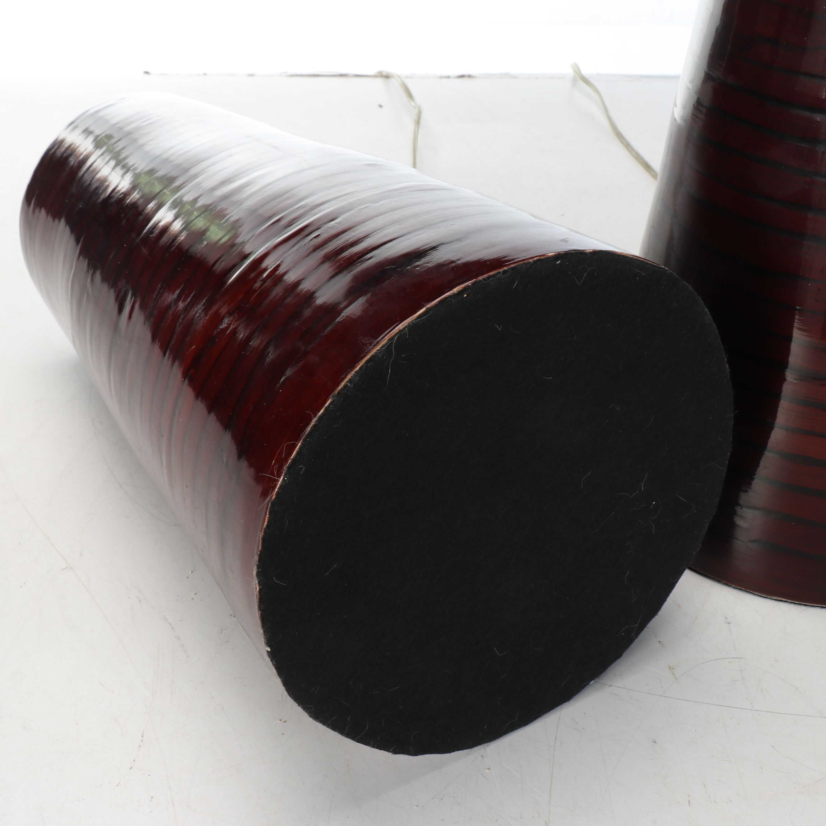 Pair of Turned and Glazed Wood Table Lamps | EBTH