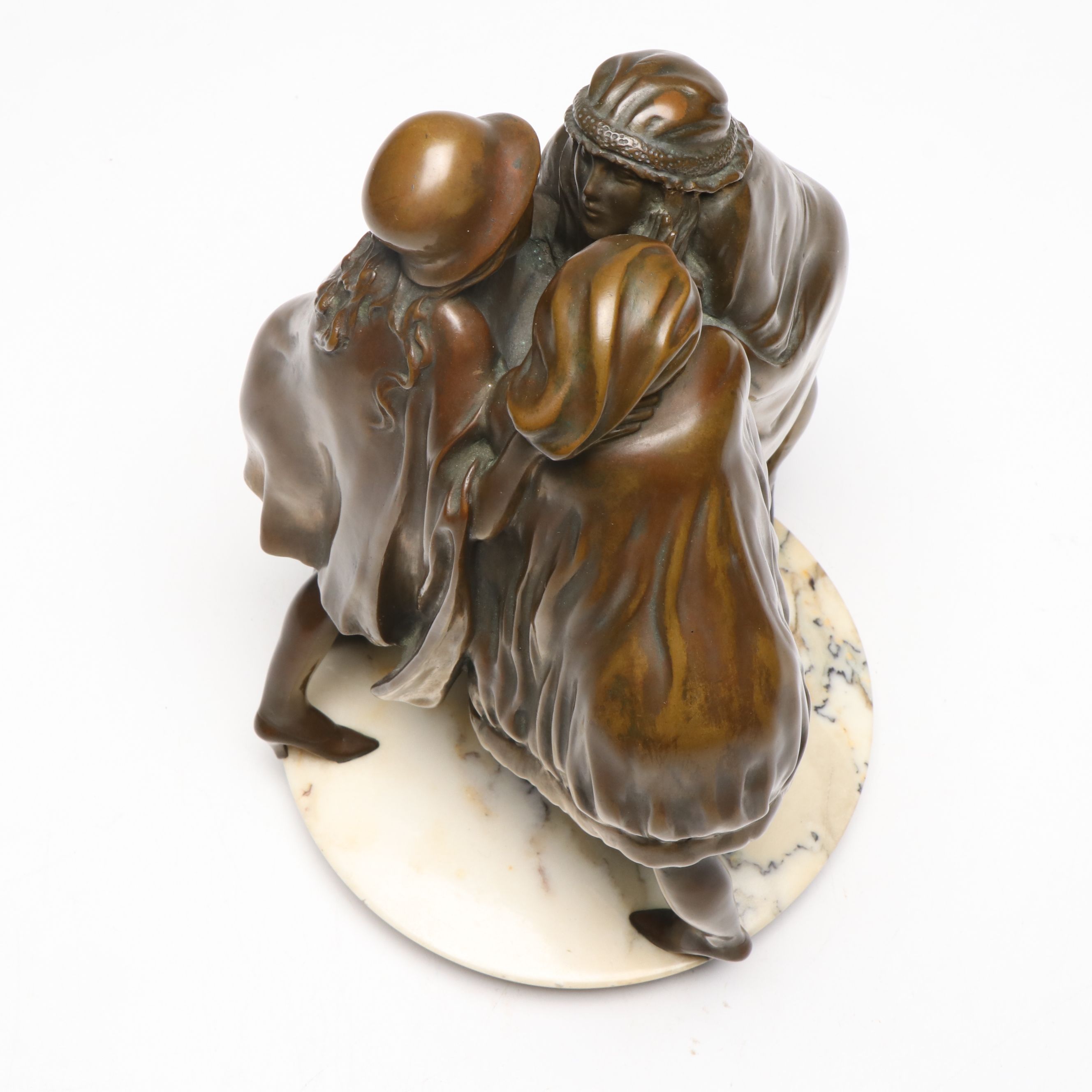 Cast Bronze Sculpture of Three Conversing Flapper-Style Women, 20th ...