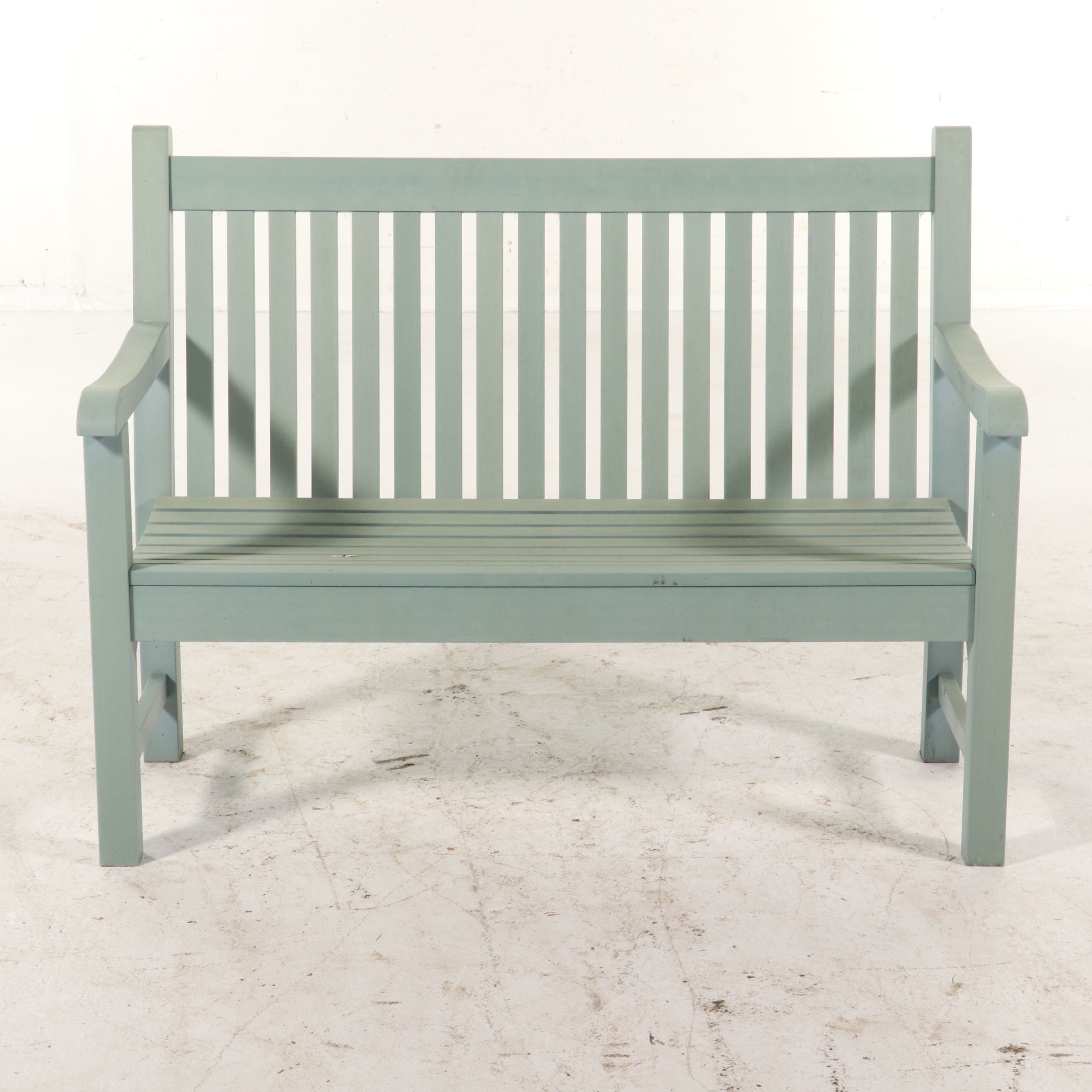 Painted Wood Garden Bench with Console Table | EBTH