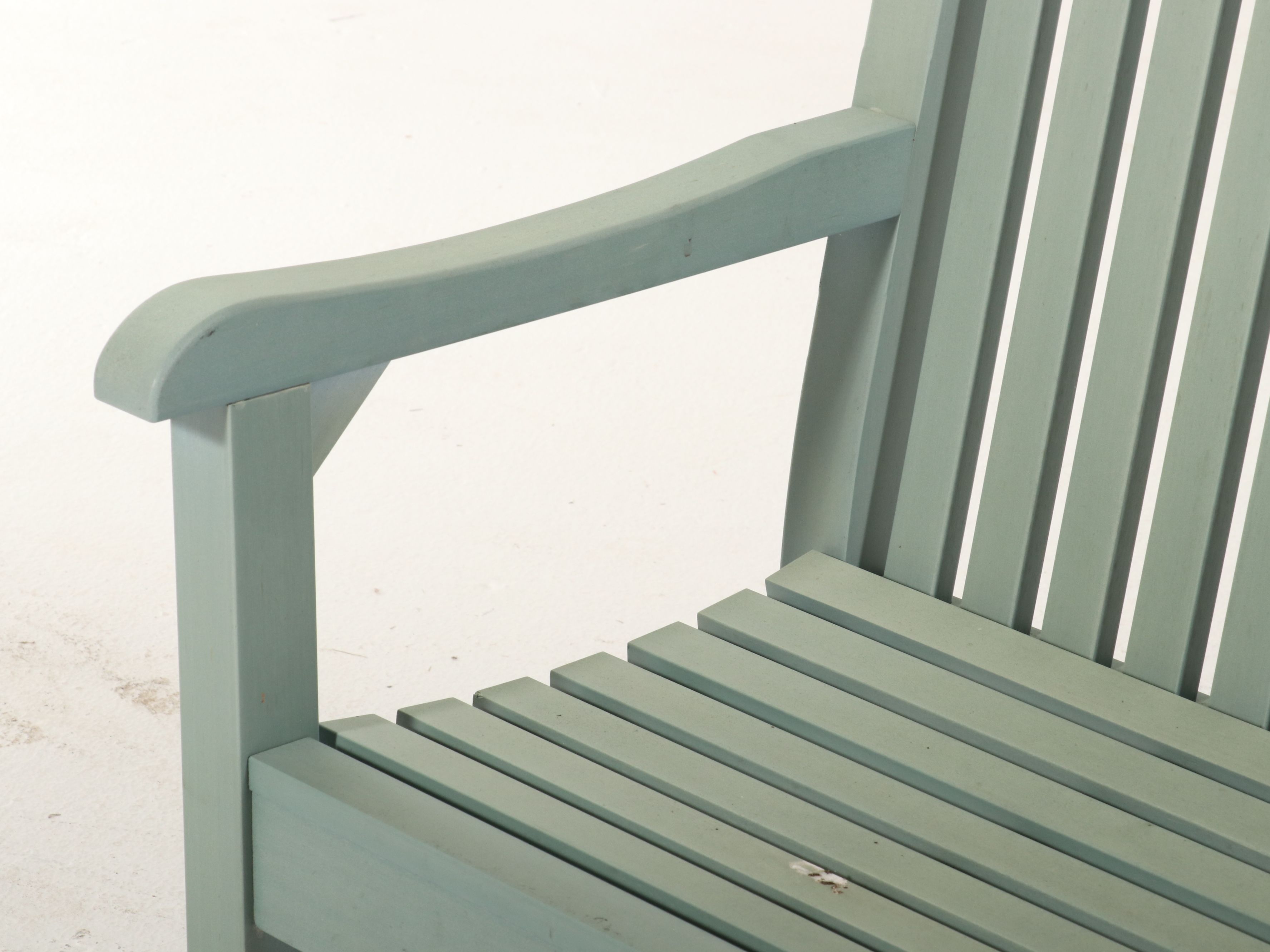 Painted Wood Garden Bench with Console Table | EBTH