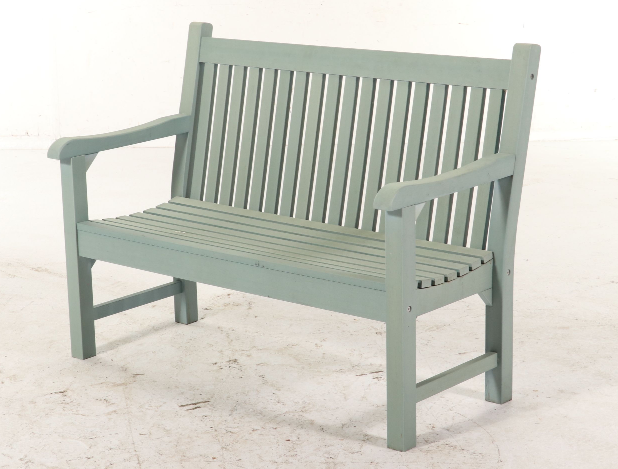 Painted Wood Garden Bench with Console Table | EBTH