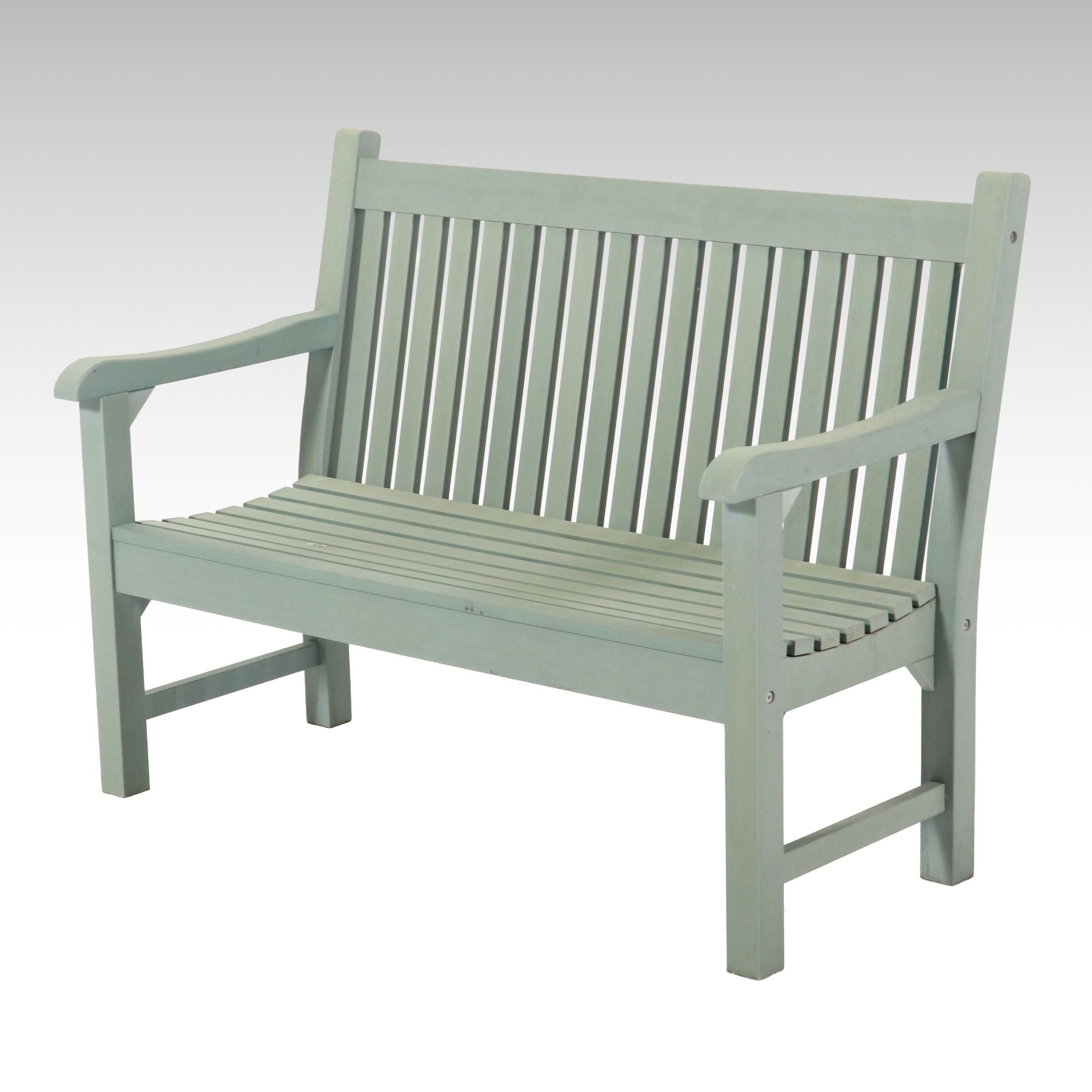 Painted Wood Garden Bench with Console Table | EBTH