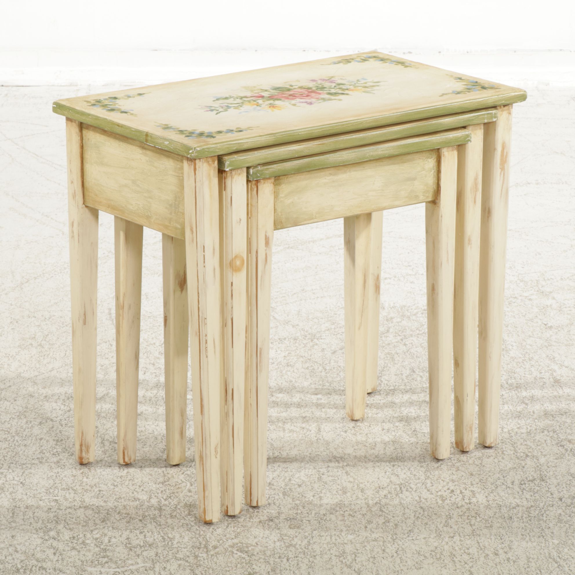 Habersham Plantation Hand-Painted Nesting Tables, Late 20th/ Early 21st ...