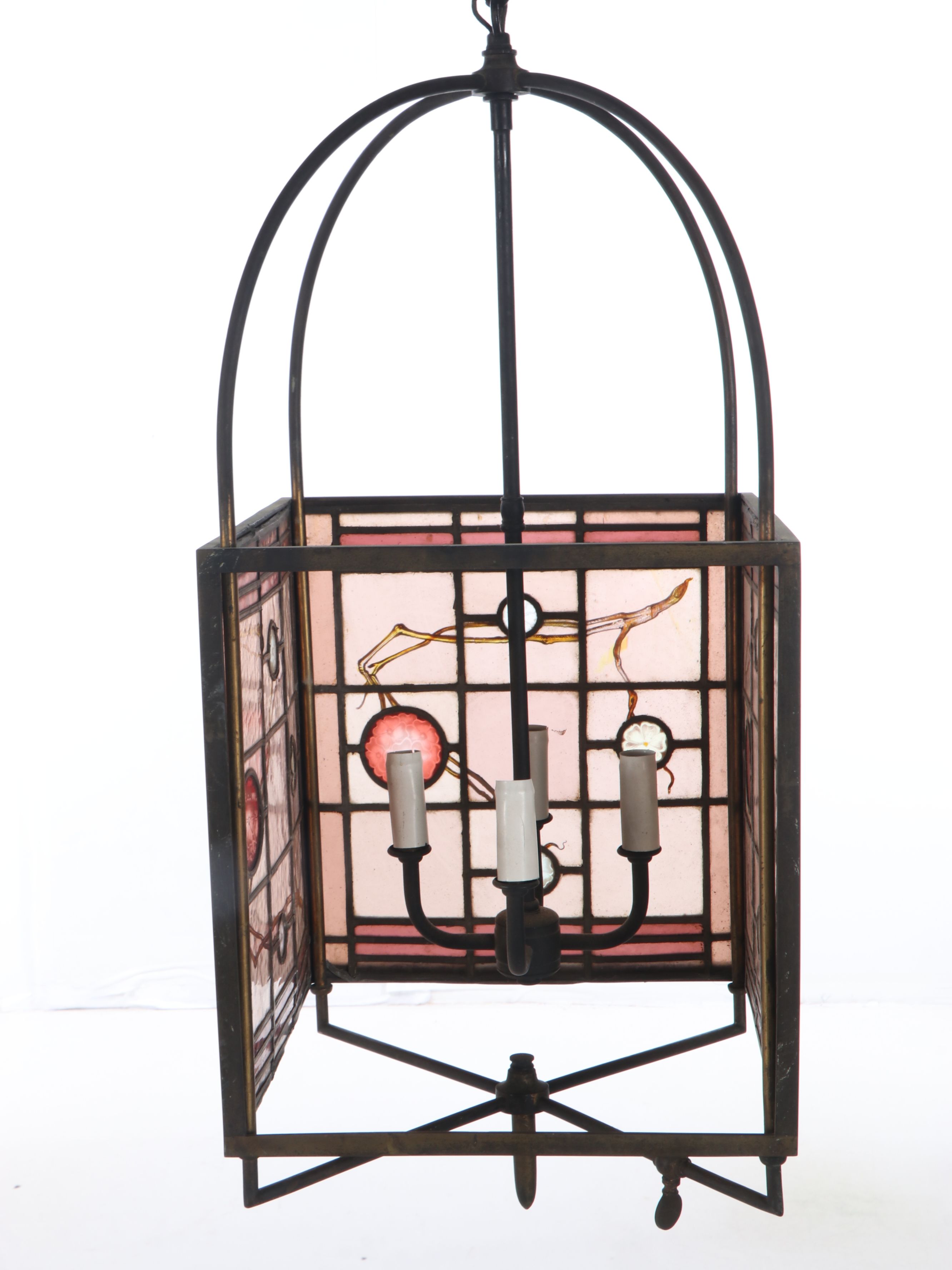 Arts and Crafts Style Stained Glass Pendant Light | EBTH