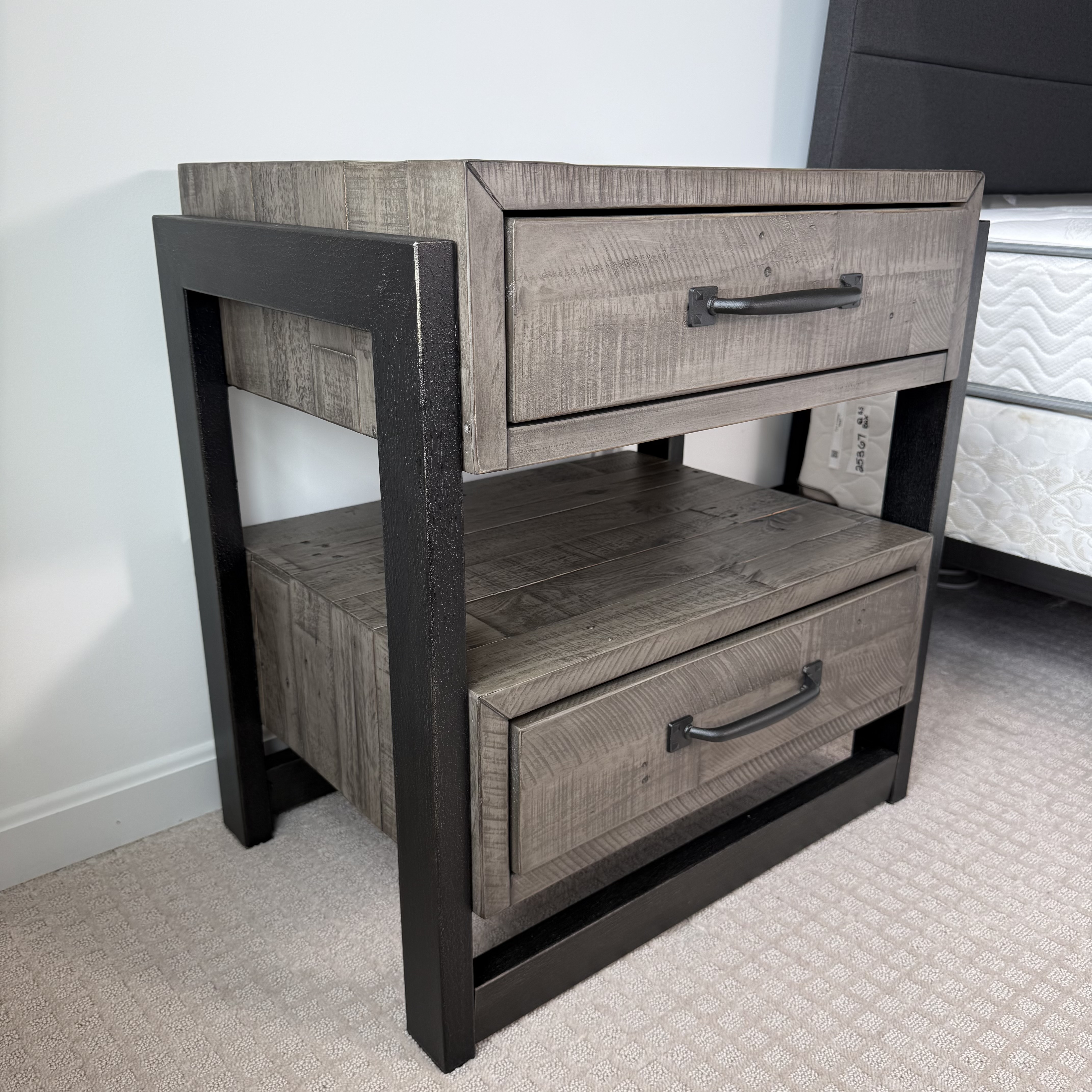 Pair of Ashley Furniture "Brennagan" Rustic Style Nightstands | EBTH