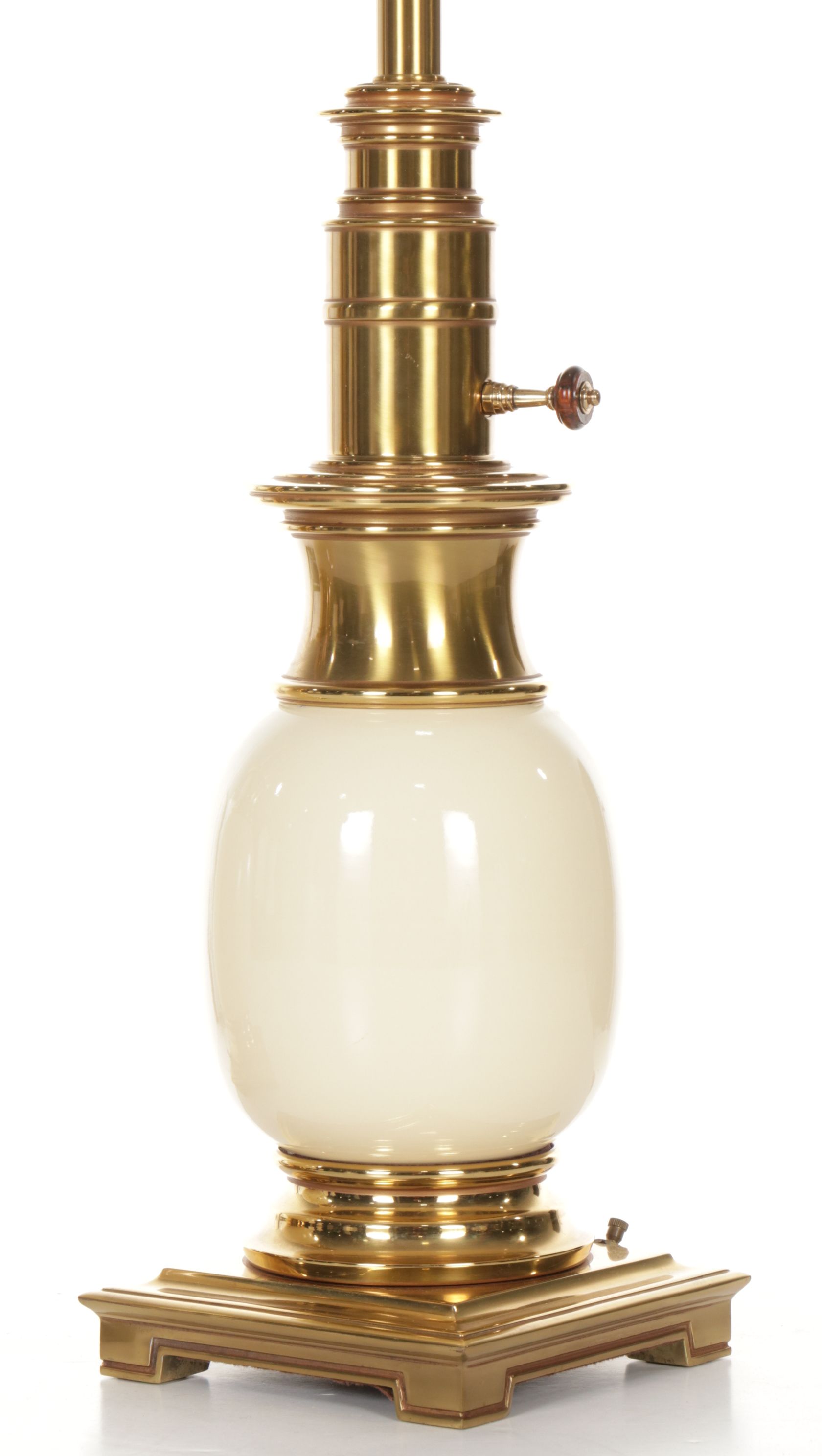 Pair of Stiffel Brass and Ceramic "Ostrich Egg" Table Lamps | EBTH