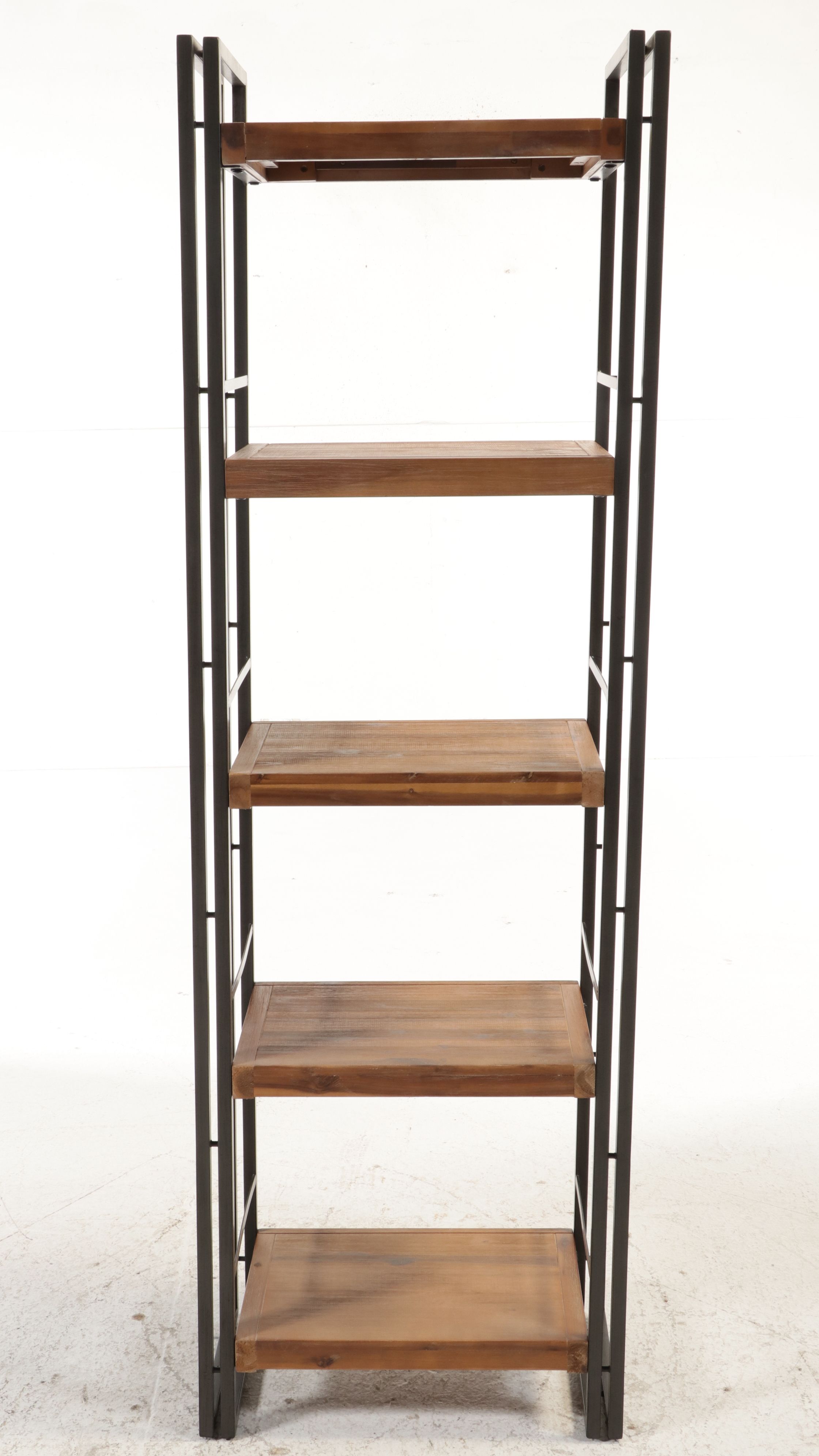 Industrial Style Contemporary Wood and Metal Bookcase | EBTH