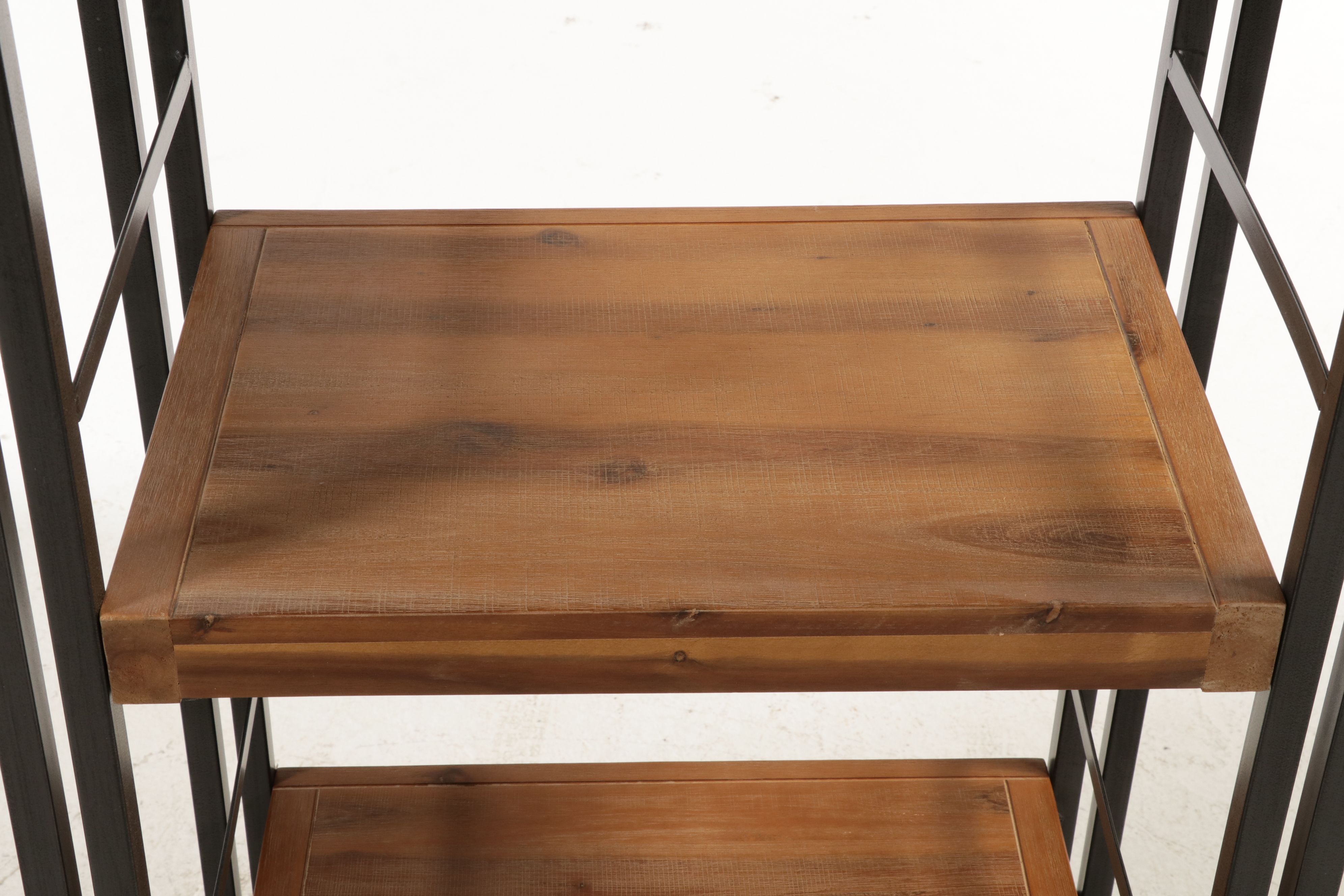 Industrial Style Contemporary Wood and Metal Bookcase | EBTH
