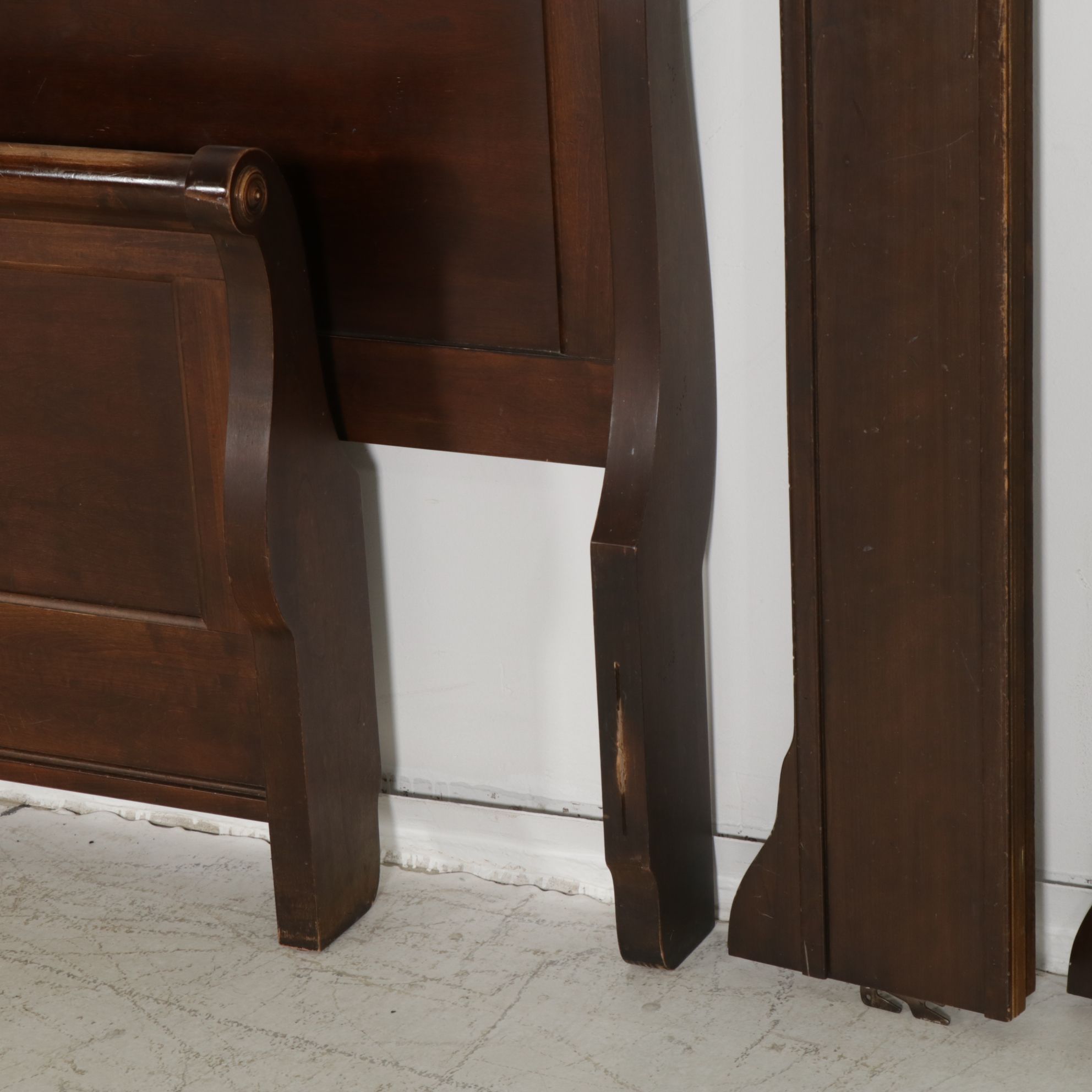 Louis Philippe Style Full-Size Cherry Finish Sleigh Bed | EBTH