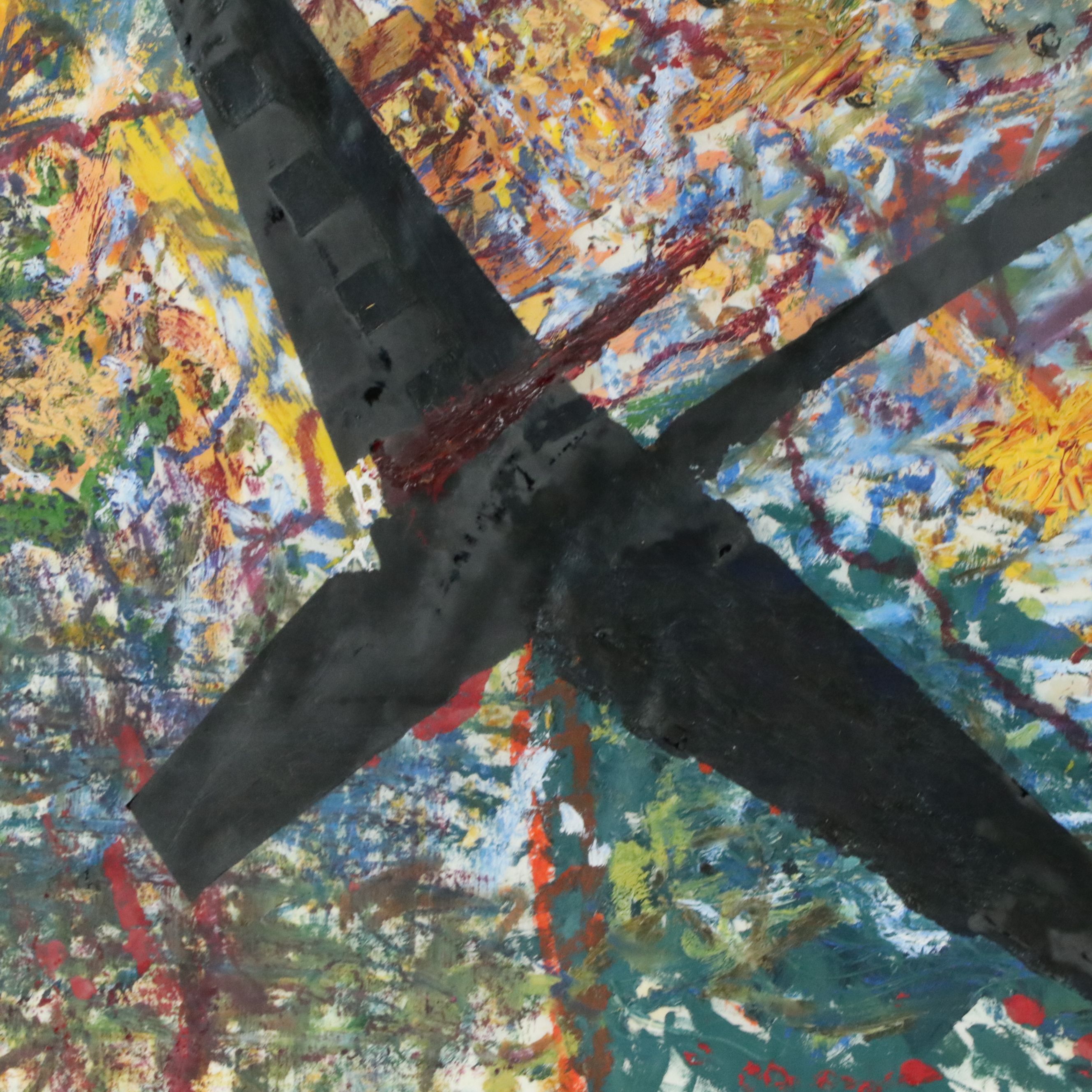Abstracted Acrylic Painting of Airplanes, 1942 | EBTH