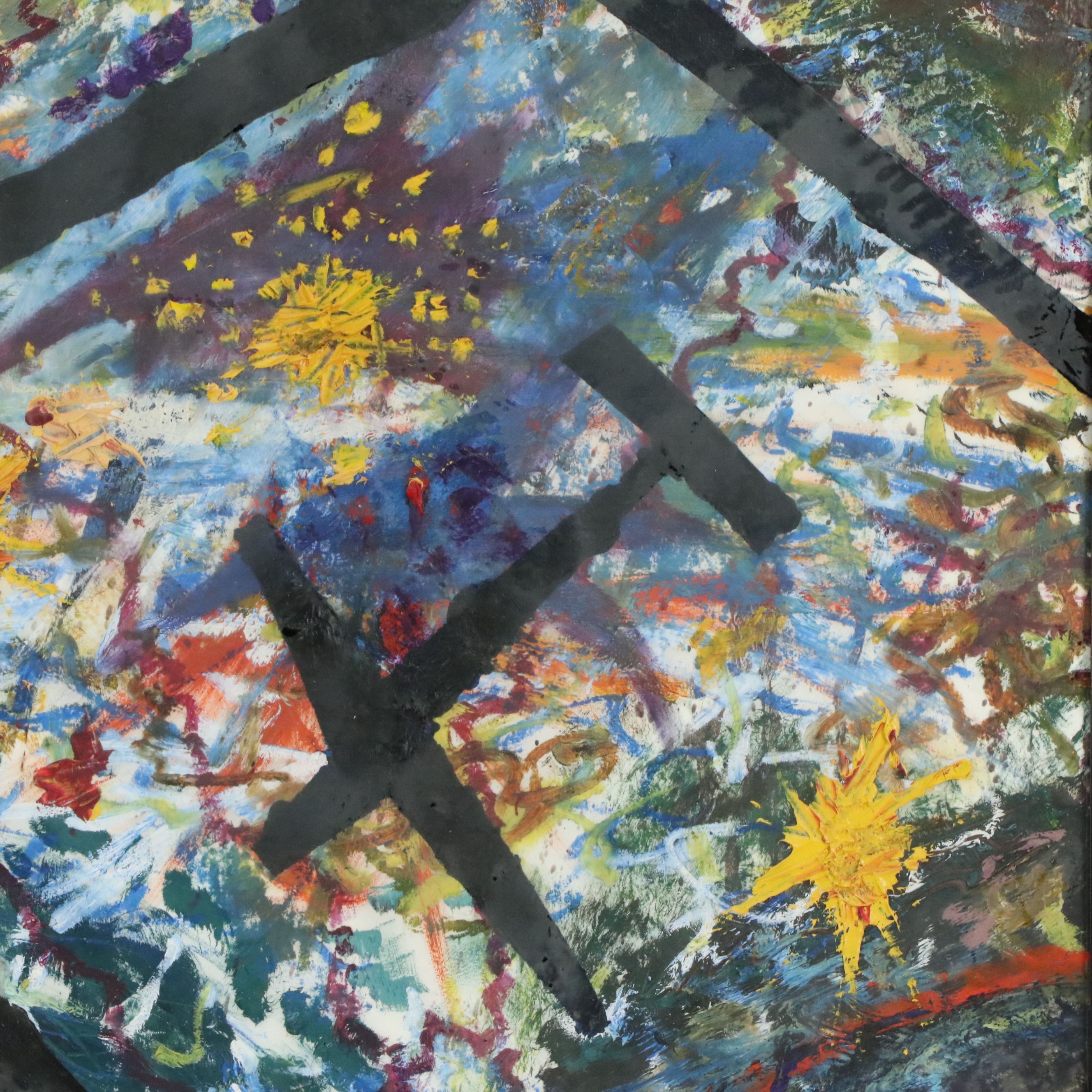 Abstracted Acrylic Painting of Airplanes, 1942 | EBTH