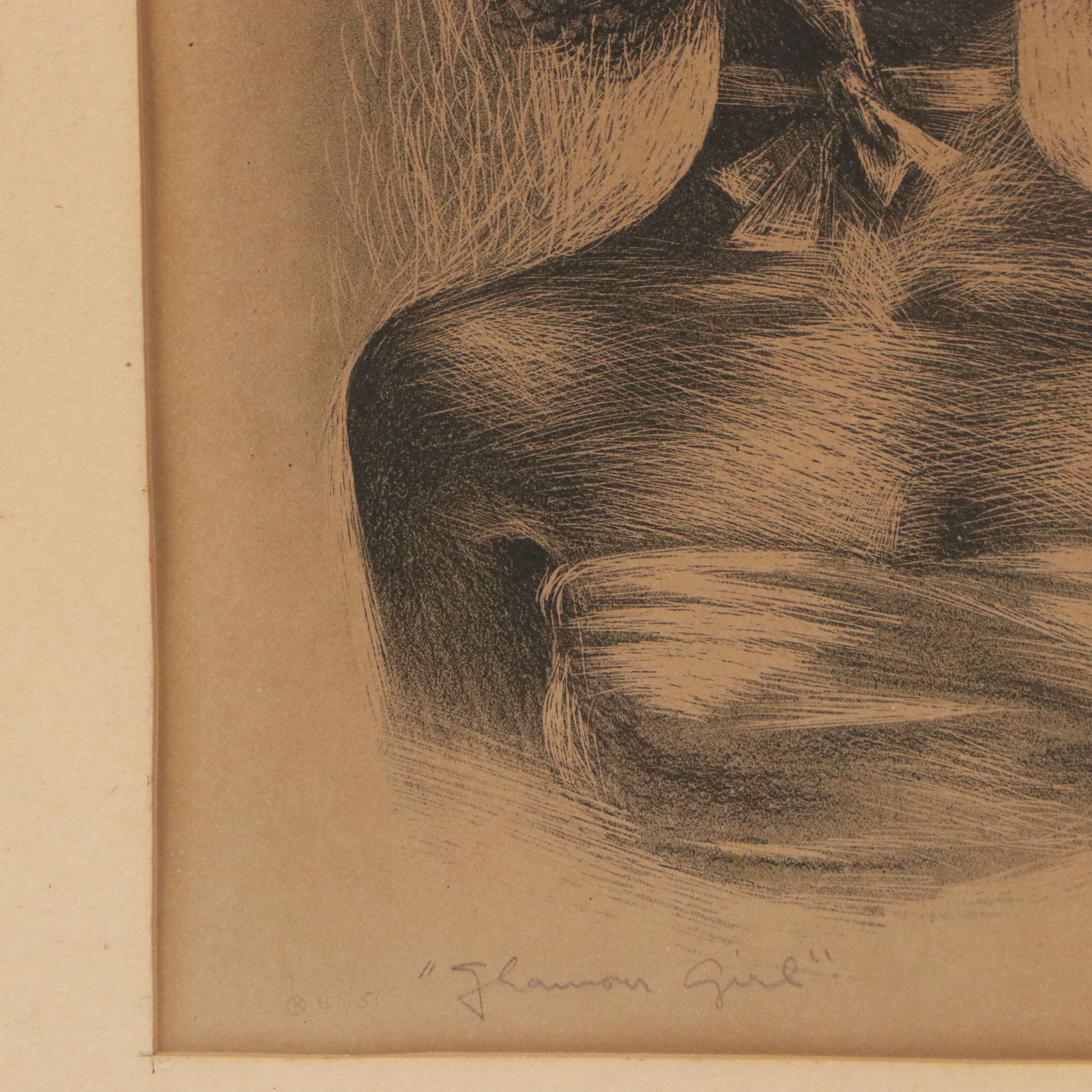 Fletcher Martin Lithograph "Glamour Girl," Circa 1940 | EBTH