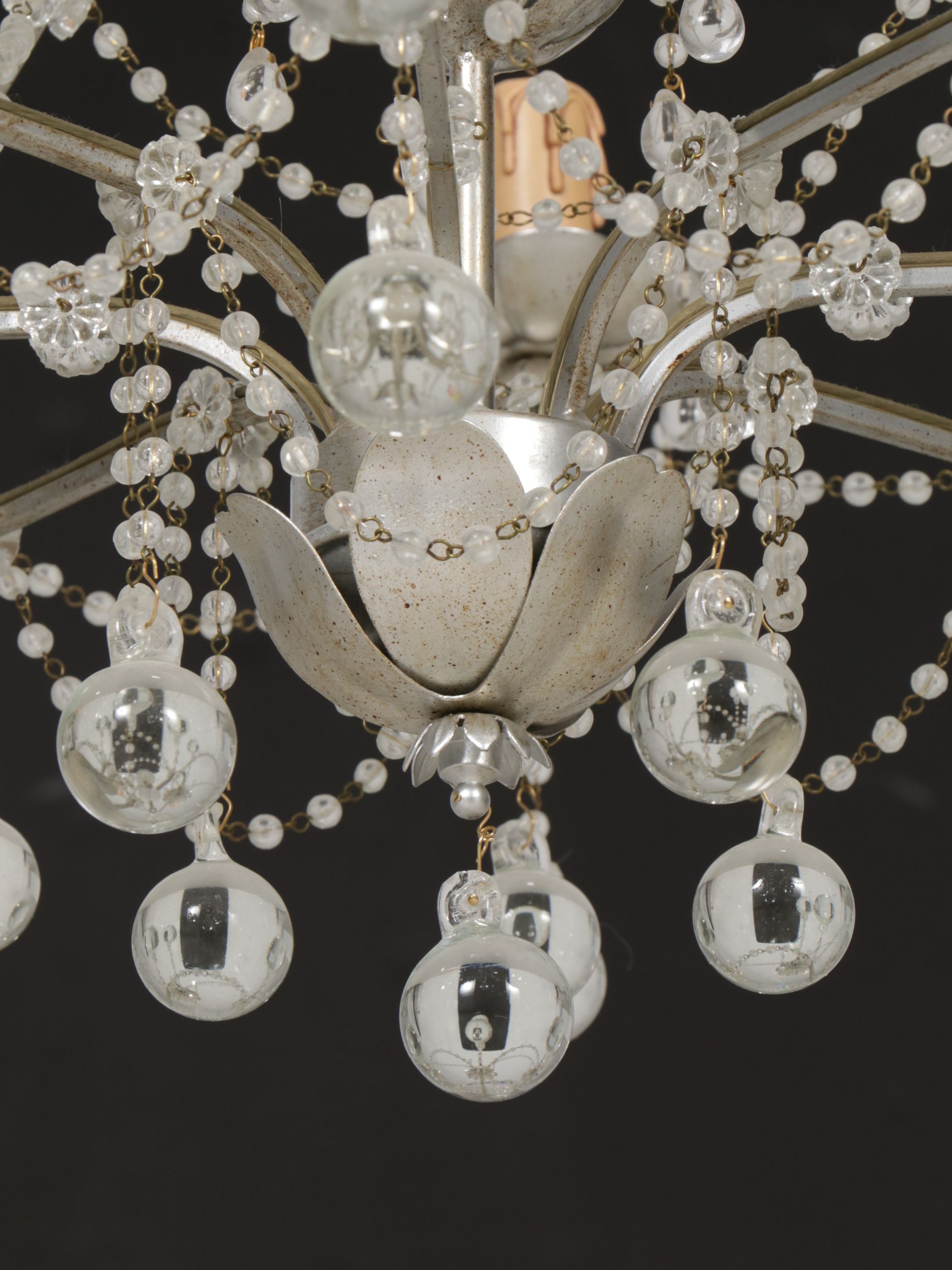 Rococo Revival Style Silver Gilt and Draped Crystal Eight-Arm ...