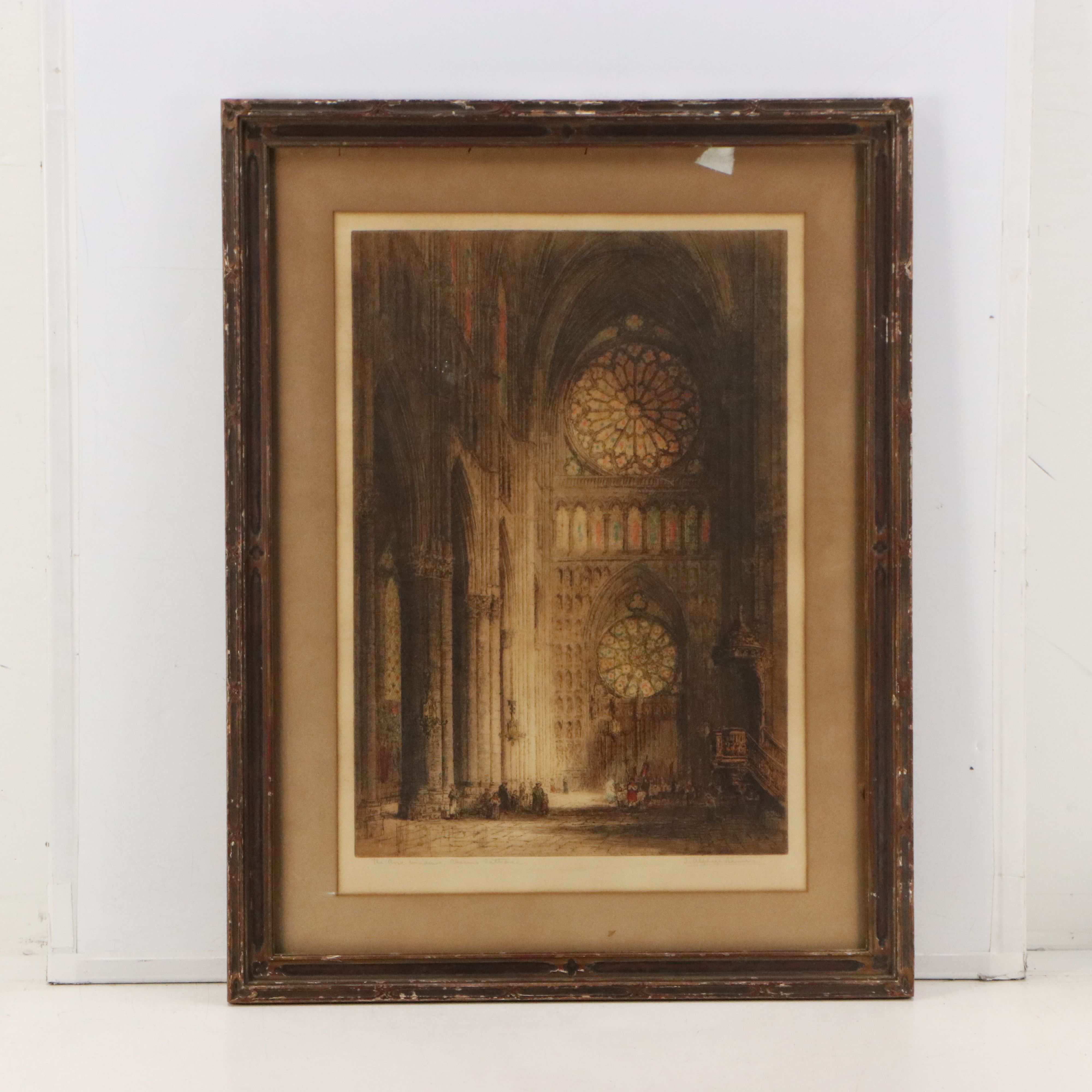 James Alphege Brewer Etching "Rose Windows At Reims Cathedral" | EBTH