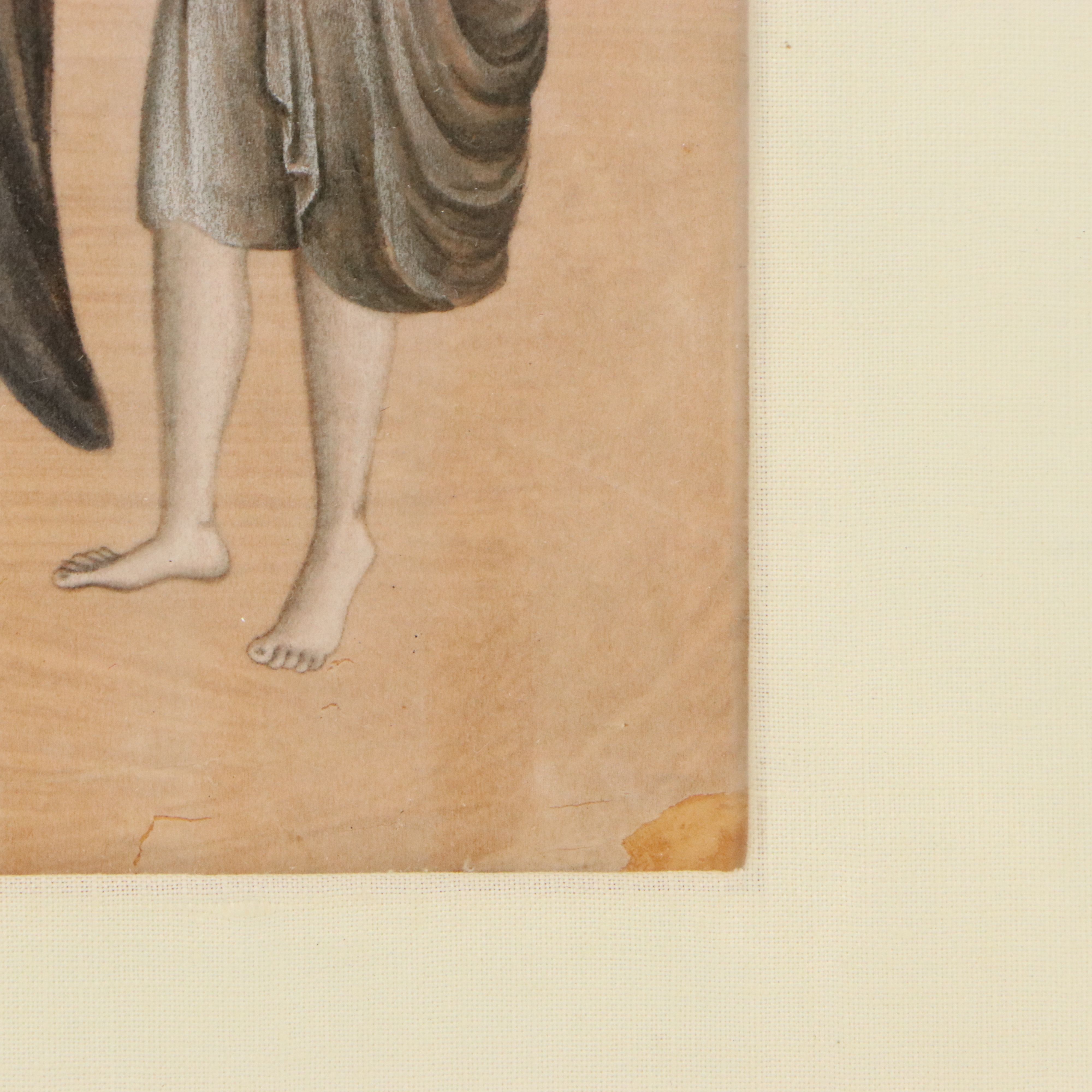 Chinese Pith Paper Painting of Conversing Figures, Mid to Late 19th ...